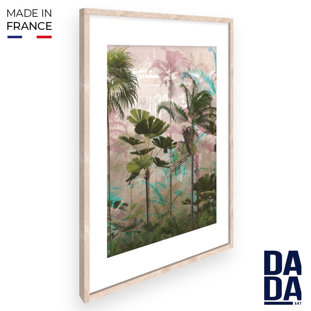Image encadrée avec cadre CHÊNE / 30x40cm / Forêt exotique féerique ...