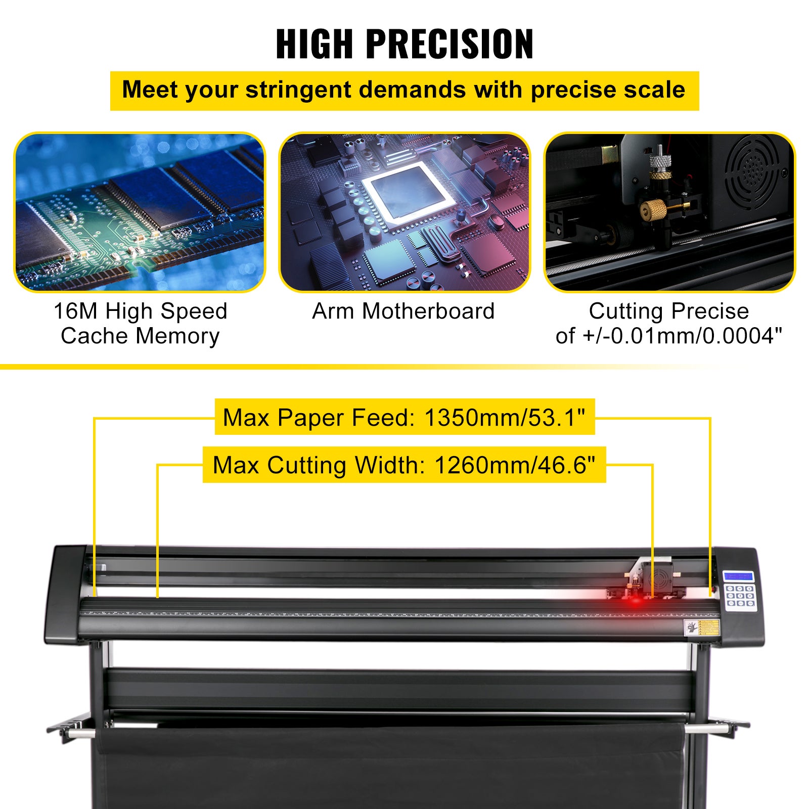 Plotter corte vinilo 1350 mm, plotter LED, semi-automático con ojo óptico integrado, compatible ...