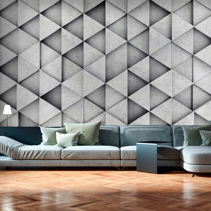 Papier Peint "Grey Triangles" 280 x 400 cm | Leroy Merlin