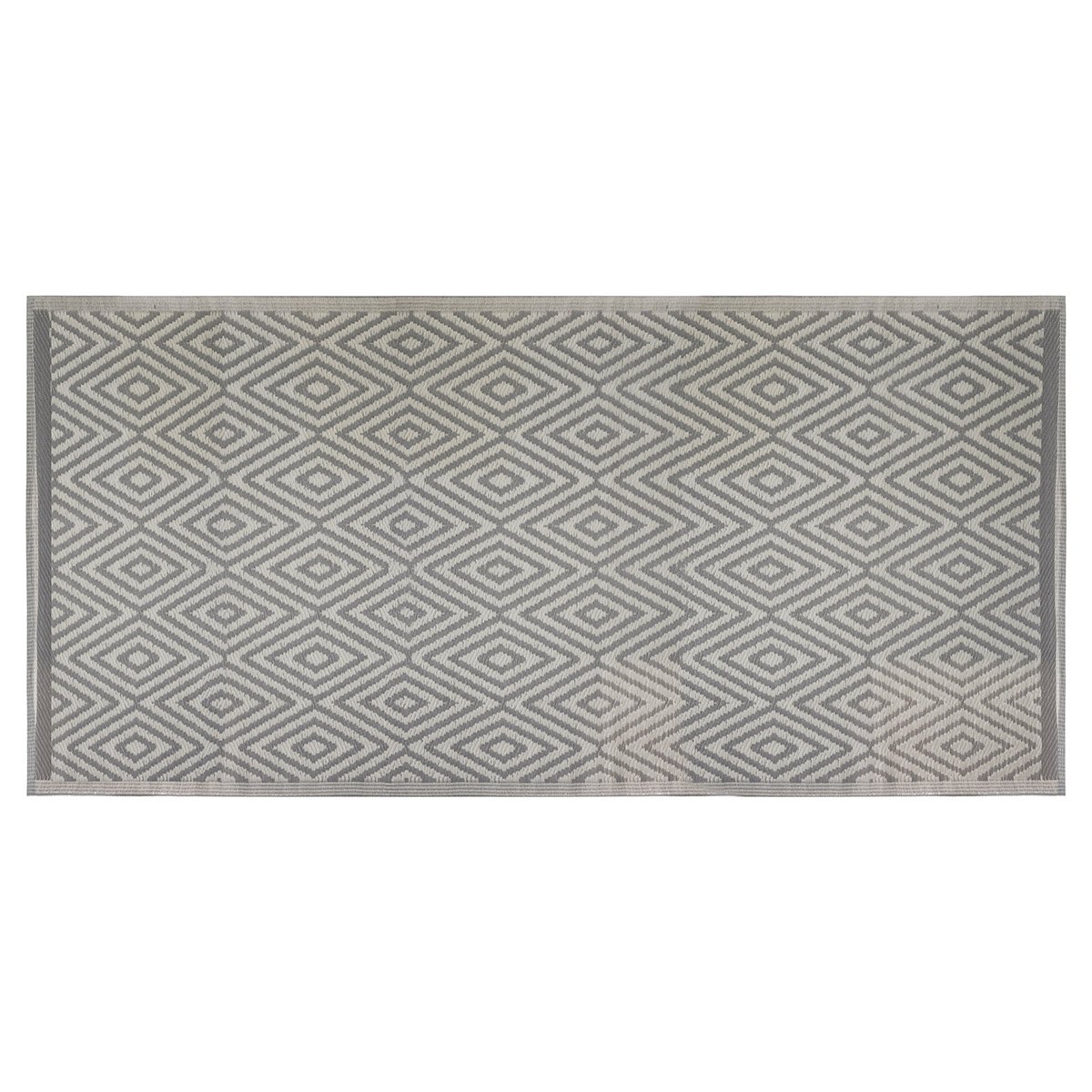 Tapis intérieur et extérieur Plastiq 90x180 losange gris | Leroy Merlin