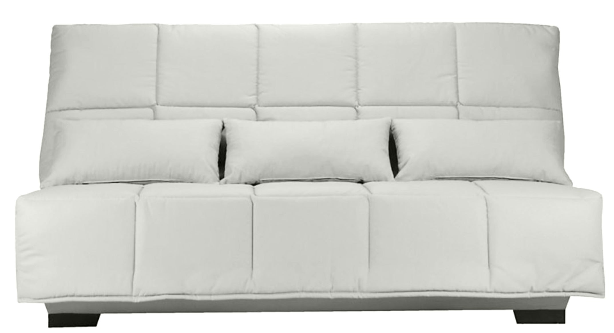 Canapé clic clac tissu avec rangement matelas Starconfort 15cm Lina 193cm-Couleur Gris Souris ...