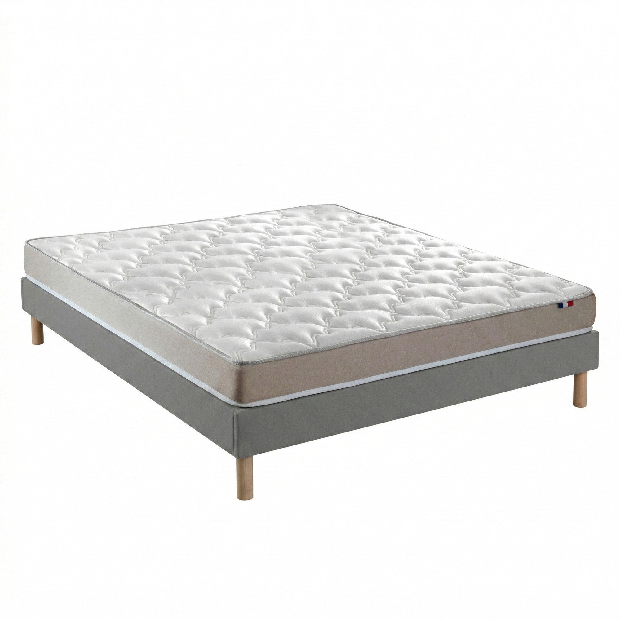 Matelas accueil latex H14 sommier en kit gris 140 x 200 | Leroy Merlin