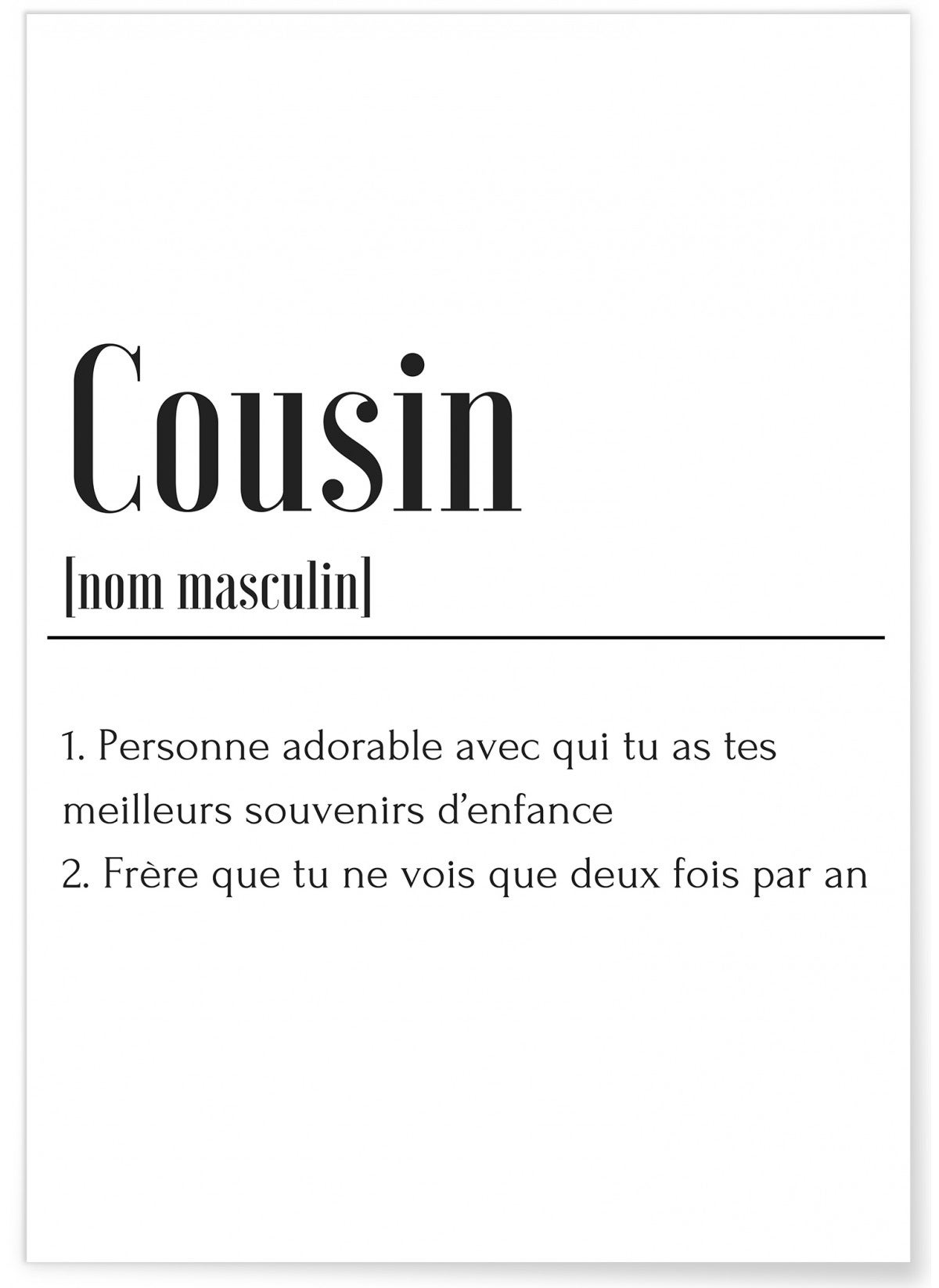 Poster Définition Cousin - Format A3 - | Leroy Merlin