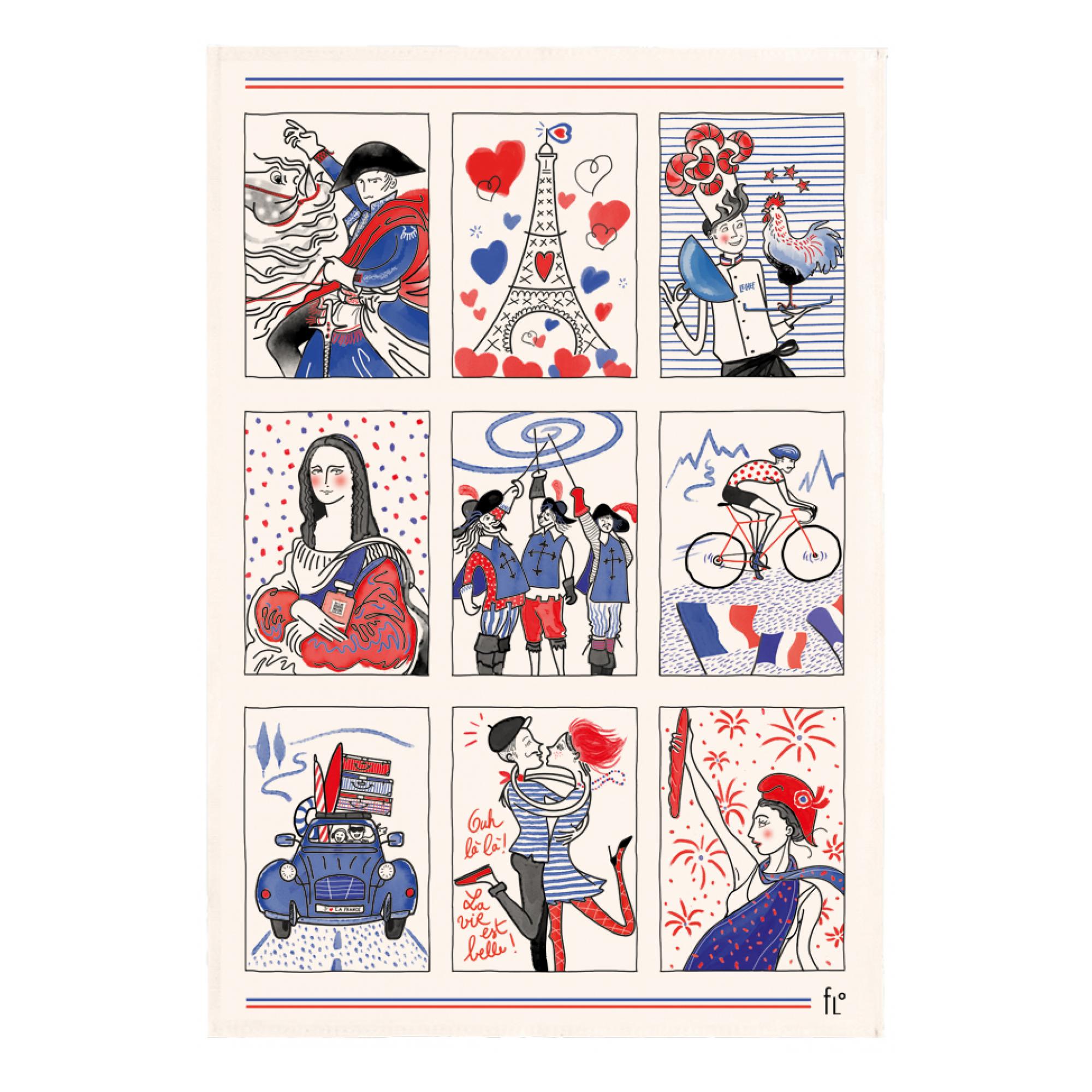 Torchon Symboles français ecru 48 x 72 cm Winkler | Leroy Merlin