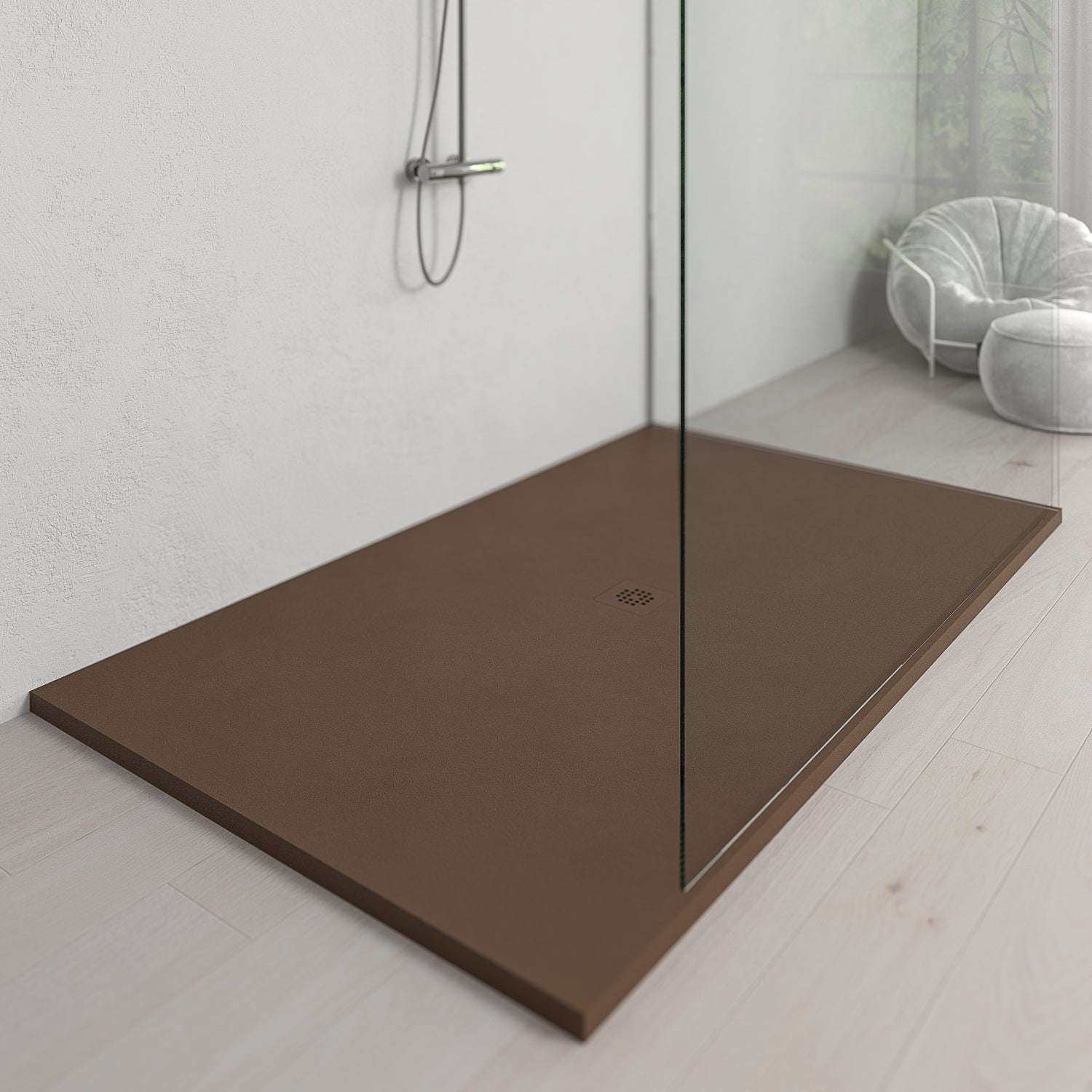 VAROBATH | Receveur de douche XXL extra large 110x190 SÉPIA en résine ...