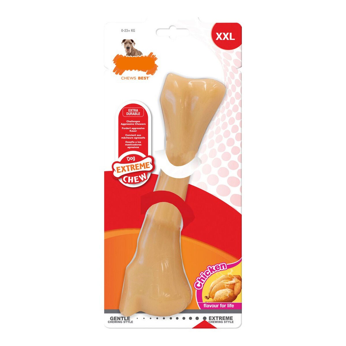 Mordedor de perro Nylabone Dura Chew Monster Pollo Nylon Talla XXL ...