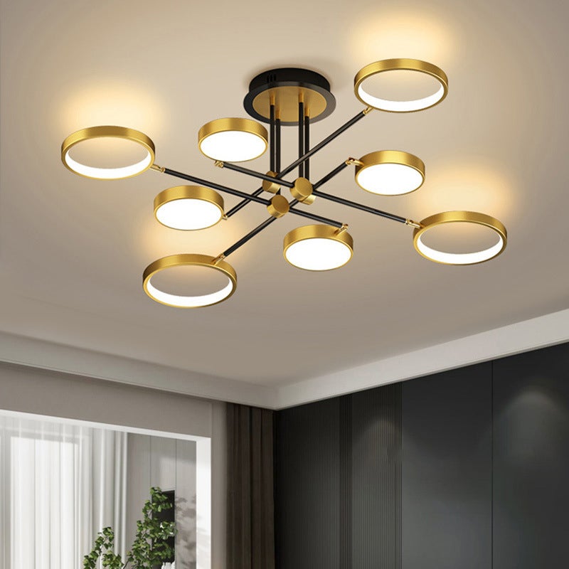 Lámpara de araña LED regulable de 8 luces, lámpara de techo LED de 96 W ...