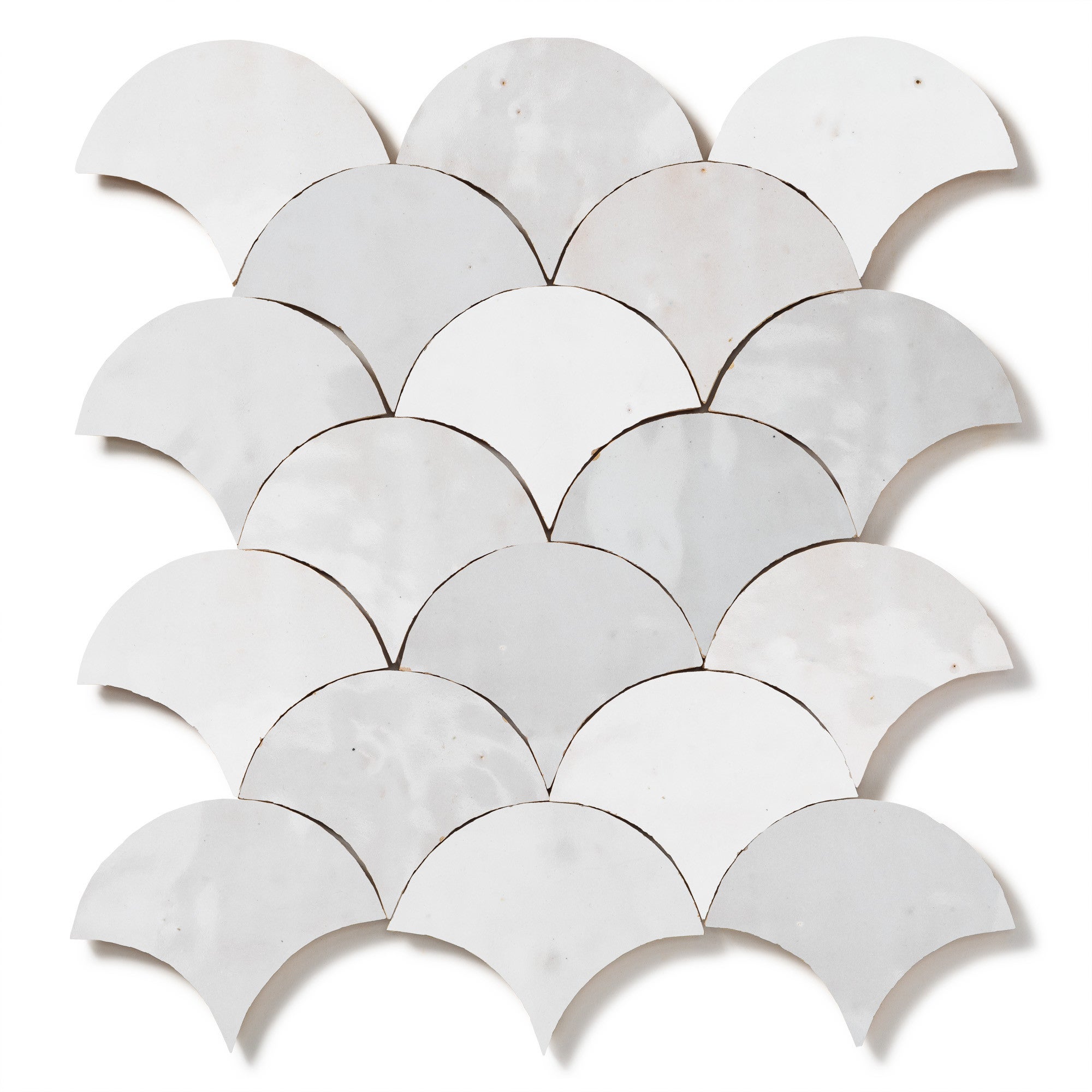 Zellige Marocain Artisanal Véritable - Blanc Fes Ecaille grand 10x12 cm ...