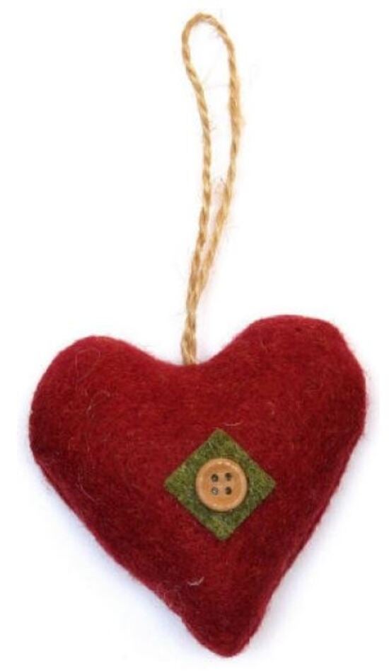 Coeur en feutre Bordeau, décoration de la Saint-Valentin 7x3x h7cm lot ...