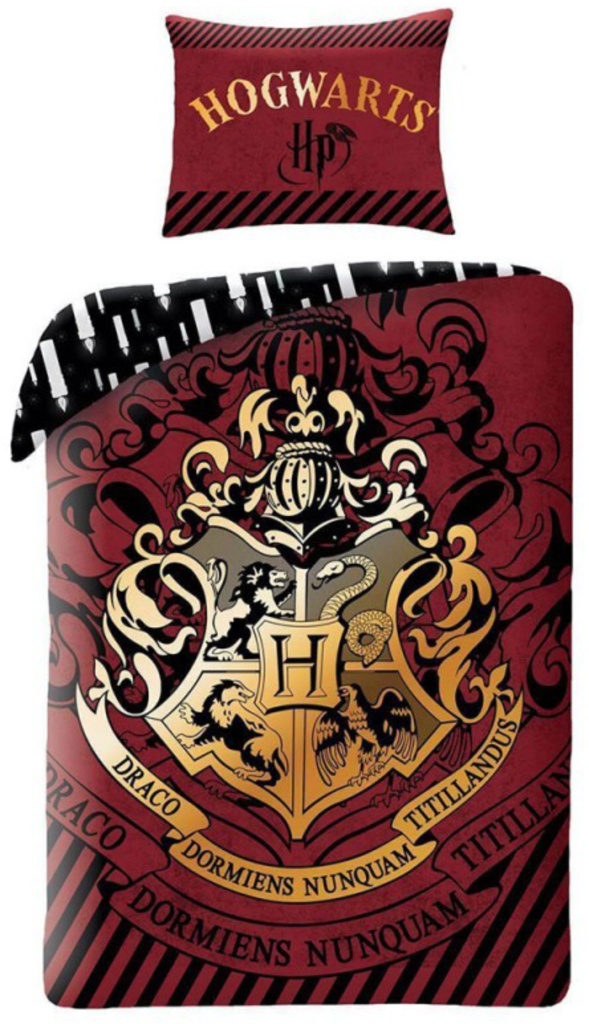 Harry Potter - Parure de Lit Enfant Coton Réversible Poudlard - Housse ...