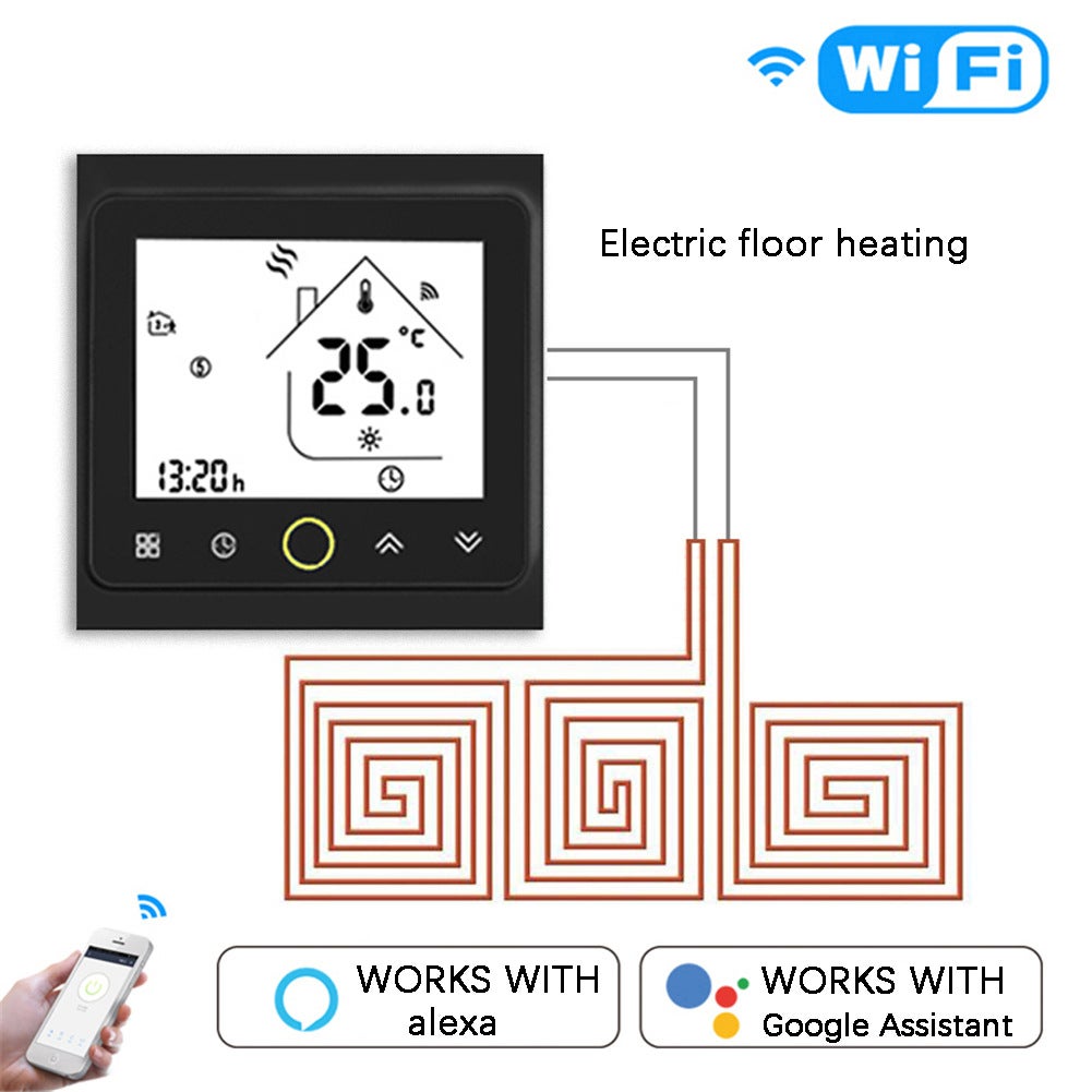 Thermostat intelligent pour chauffage au sol électrique, contrôle par ...