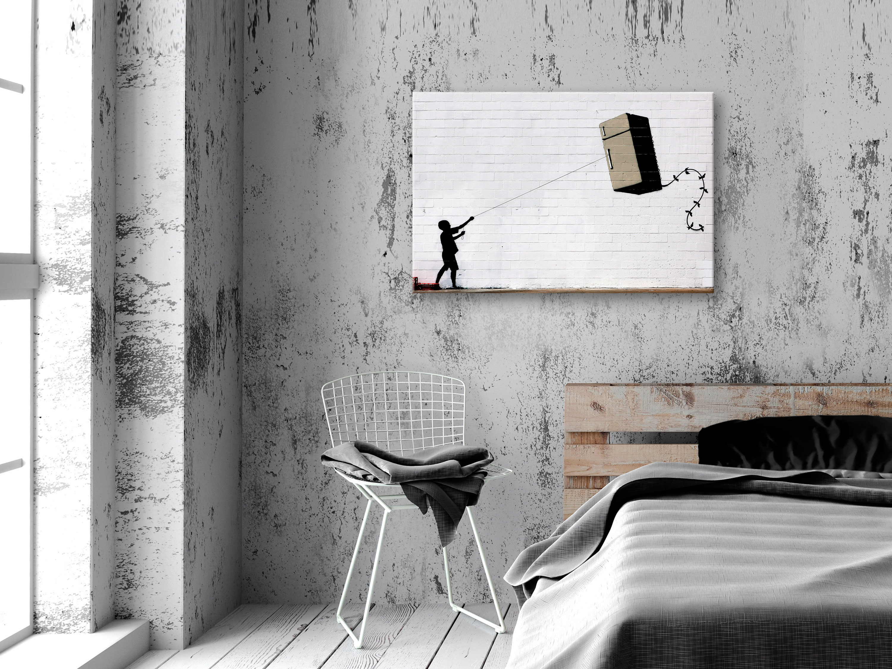 Tableau - Flying Fridge (1 Part) Wide [120x80] | Leroy Merlin