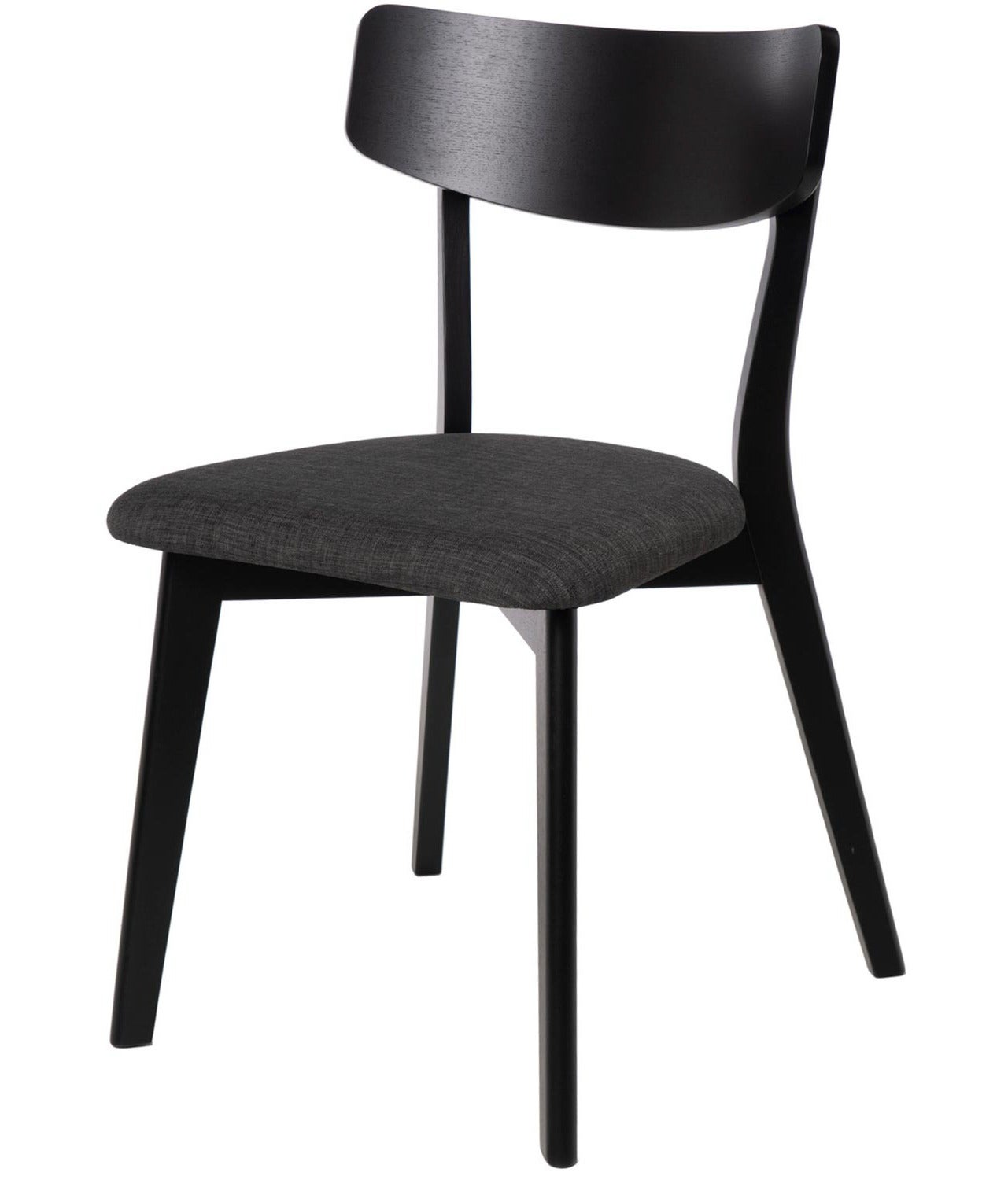 Silla de madera maciza negra y tela negra Reka | Leroy Merlin