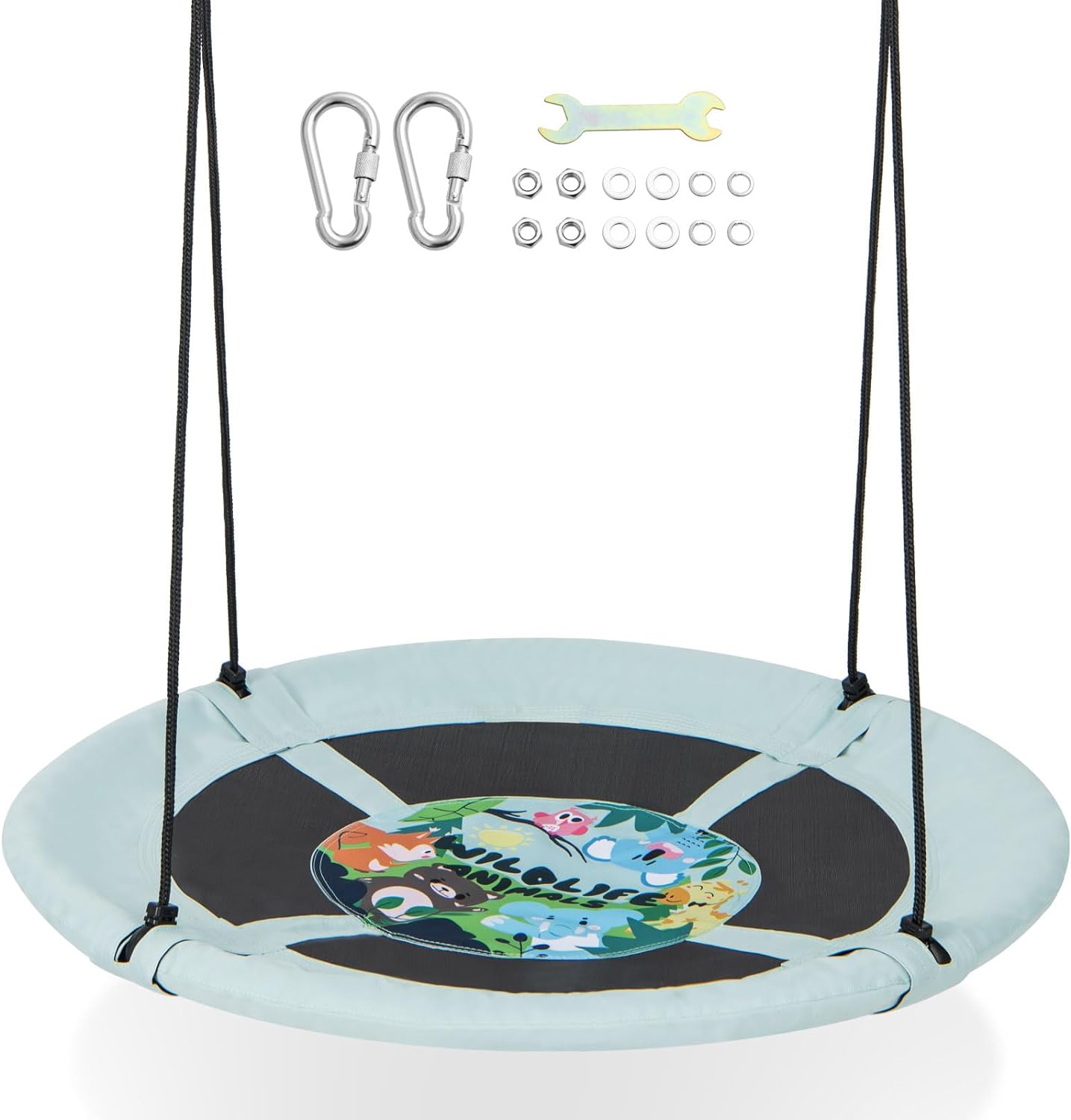 Balançoire Nid d’Oiseau Rond, Balançoire Enfant Ø102CM, Hauteur ...