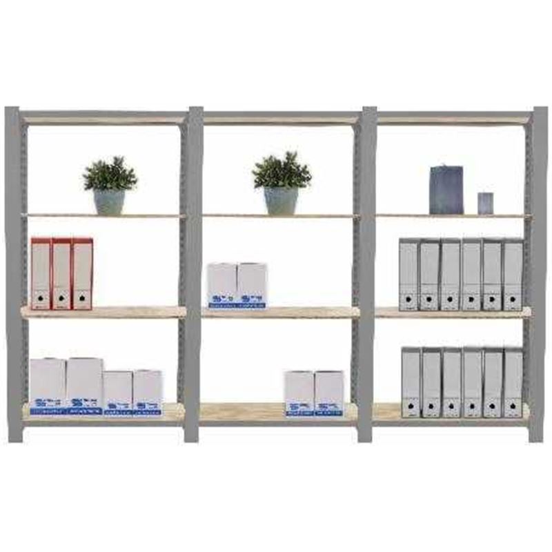 Estanteria OFFICLICK 4/300 PLYWOOD 2400 GRIS/PINO - 8425437128004 - Simon Rack | Leroy Merlin