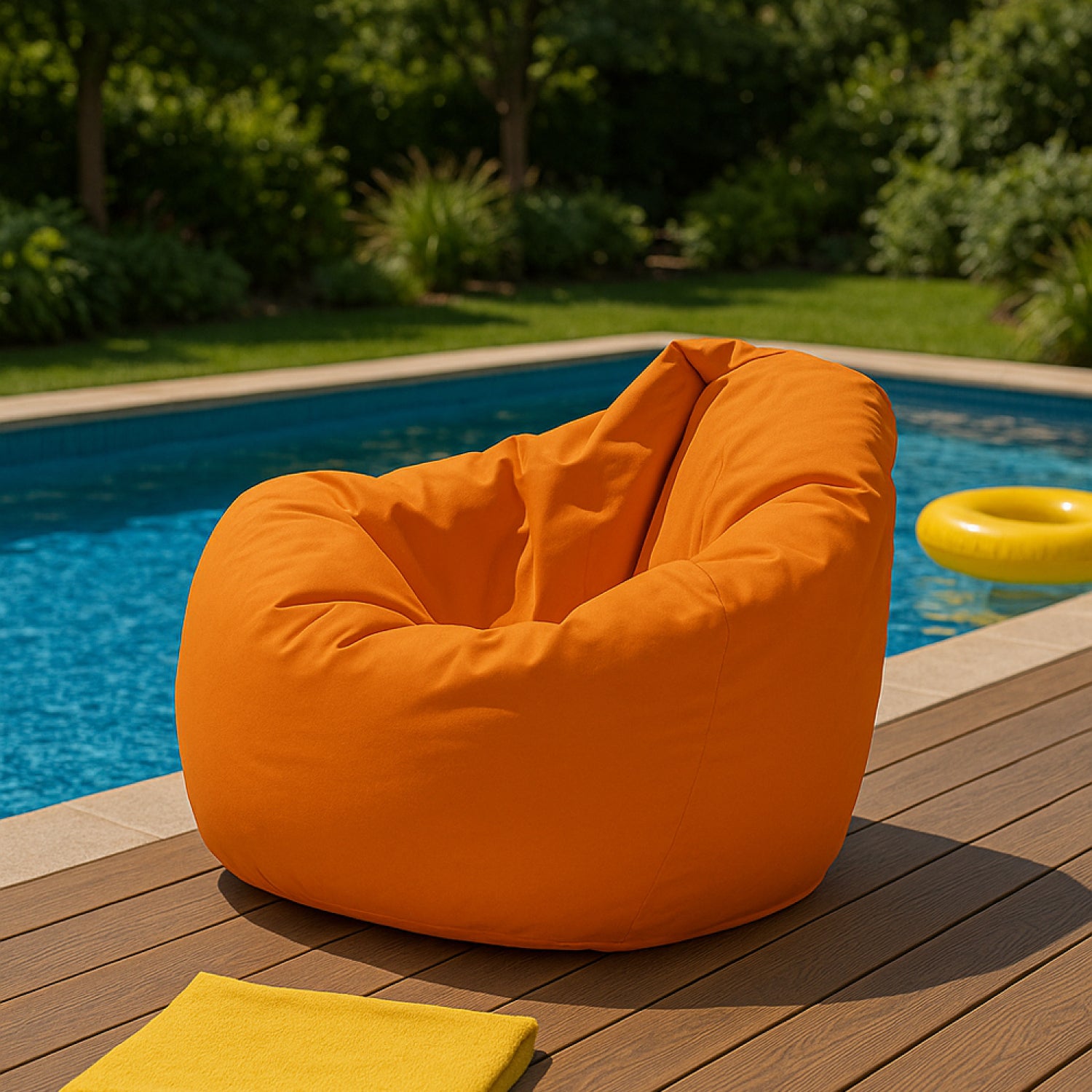 Pouf poire d'extérieur 130x115cm orange OHAU | Leroy Merlin