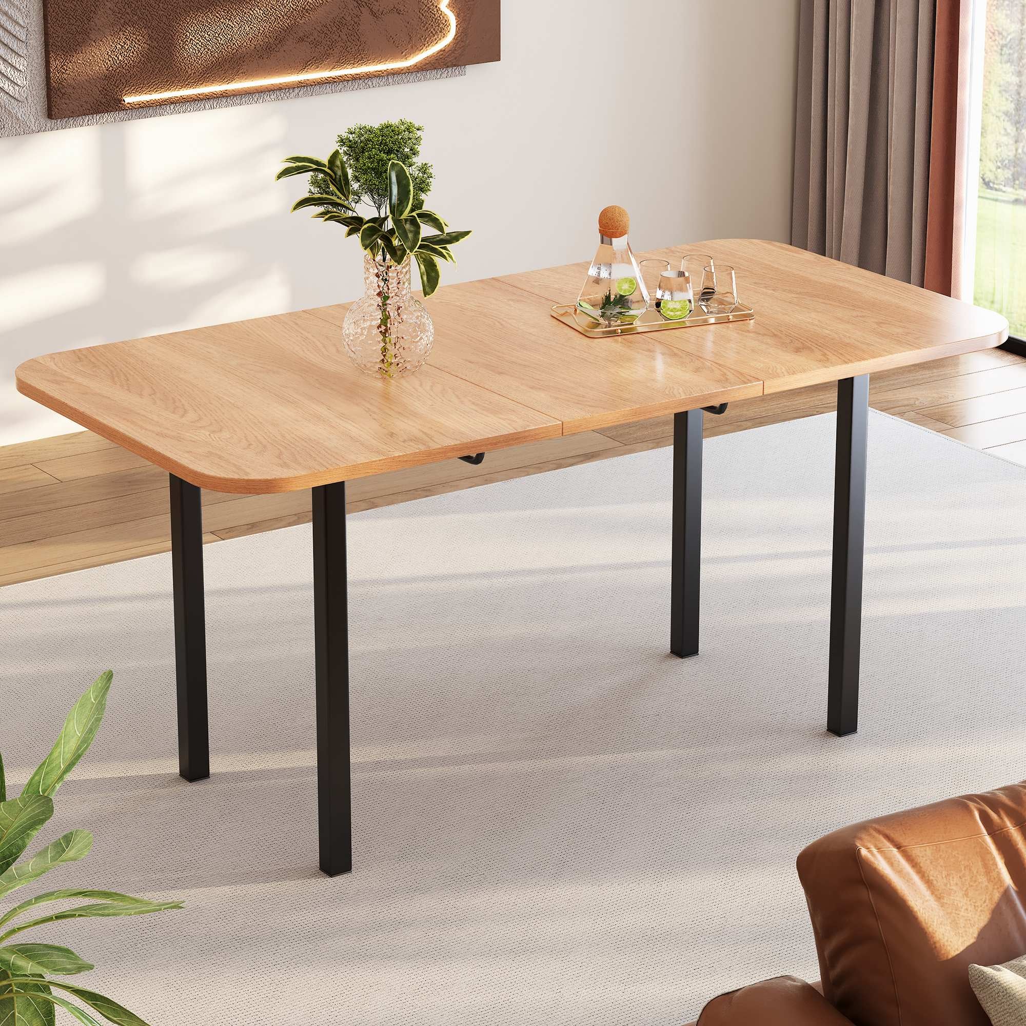 Mesa de comedor extensible 120-160 cm - Estilo moderno minimalista ...