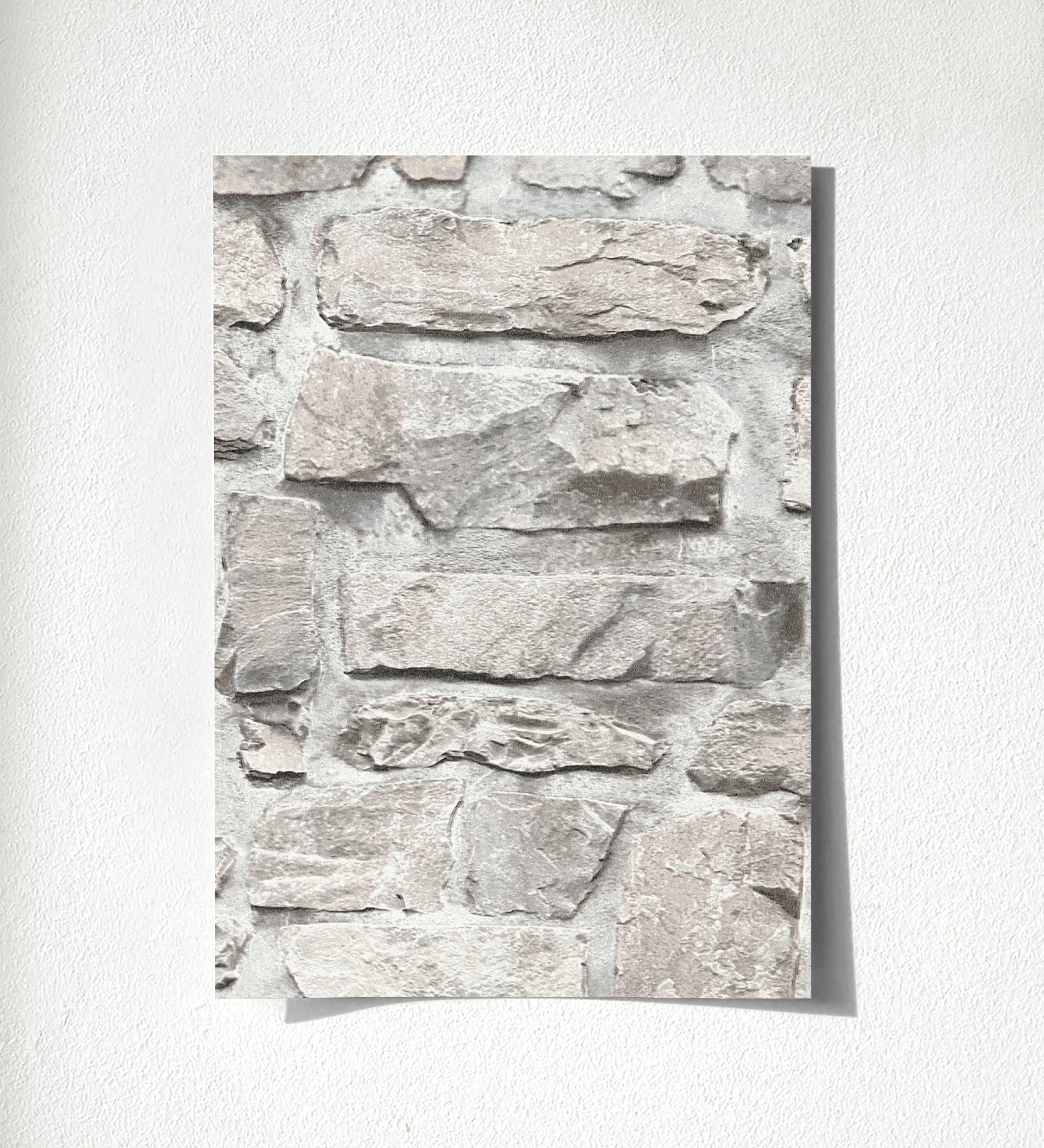 Échantillon DIN A4 de Papier peint vinyle imitation mur en pierre ...