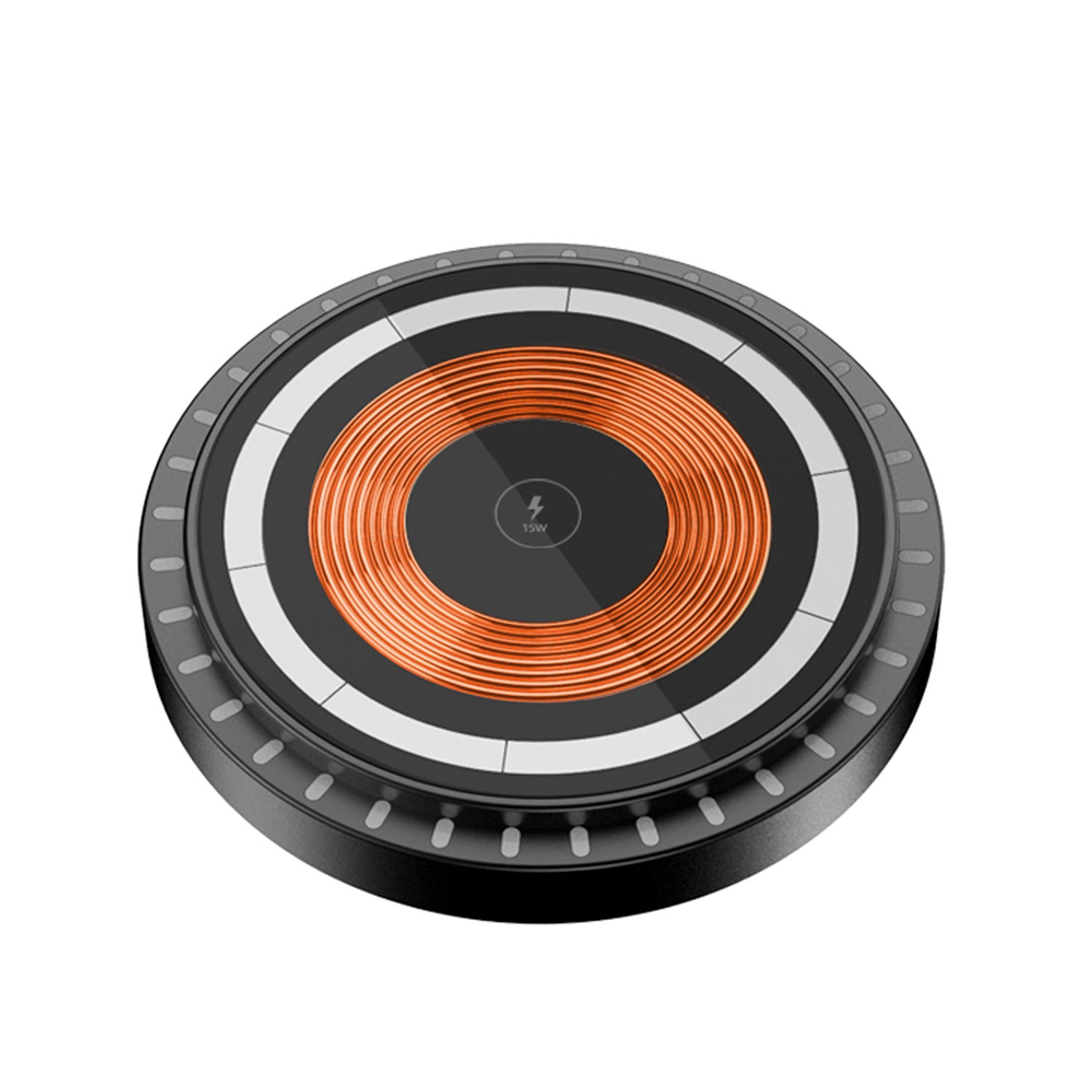 Base de carga Magsafe 15W con luces led ambientales. 6,8x1,1x6,8 Cm ...