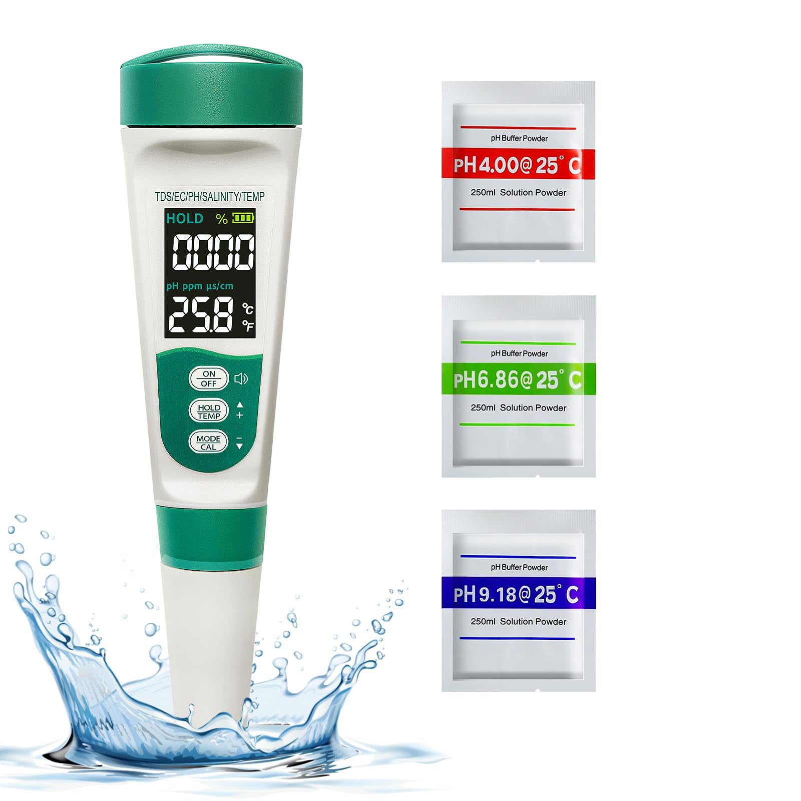 Testeur de qualité de l'eau 5 en 1 avec diffusion vocale, stylo de ...