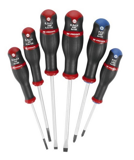 Facom - Jeu de 6 tournevis Protwist lame ronde - AND.J6PB | Leroy Merlin