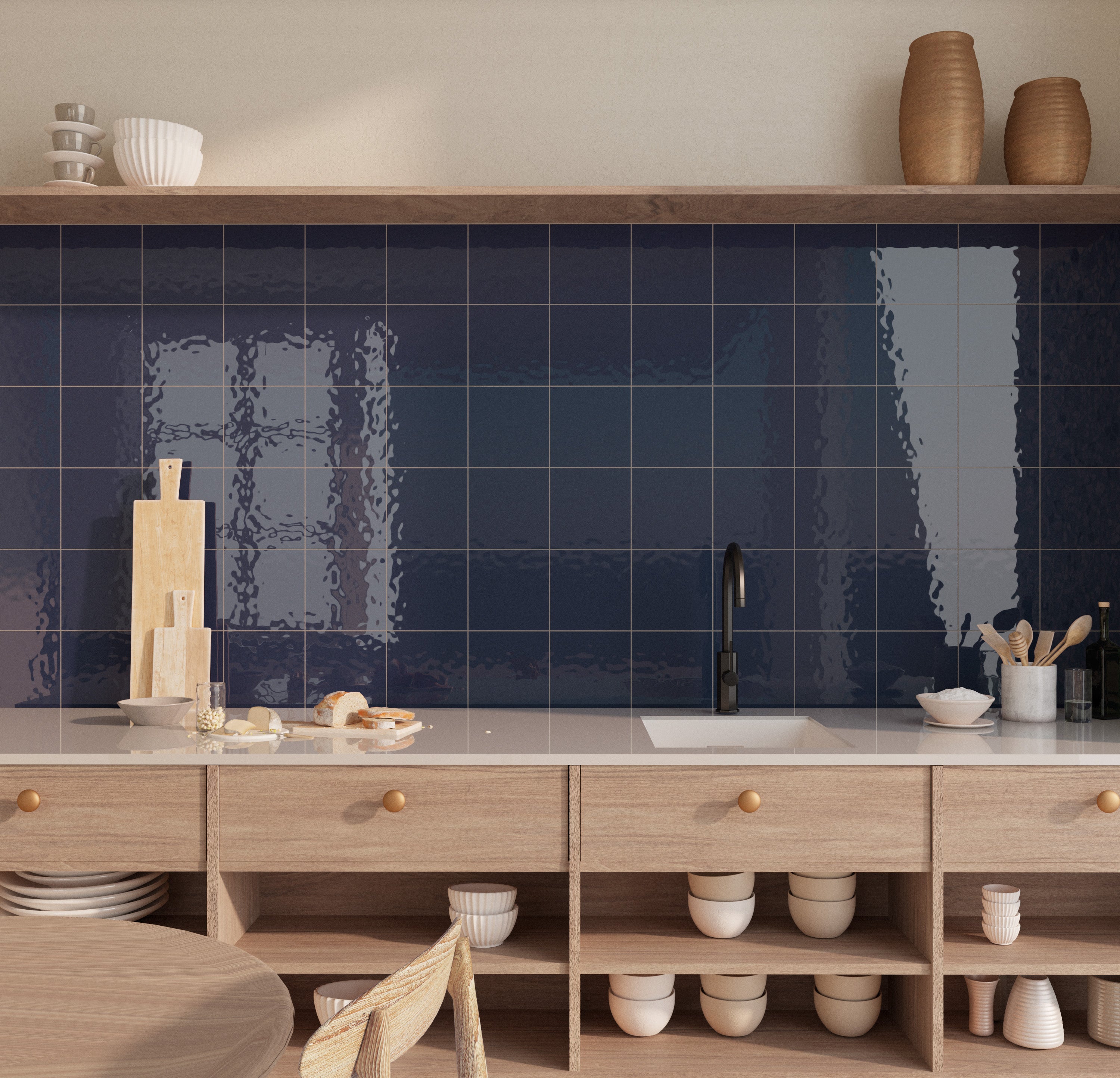 CUBIC AZUL BRILLO (PR) 20x20 Pasta rossa. Rivestimento murale, colore ...