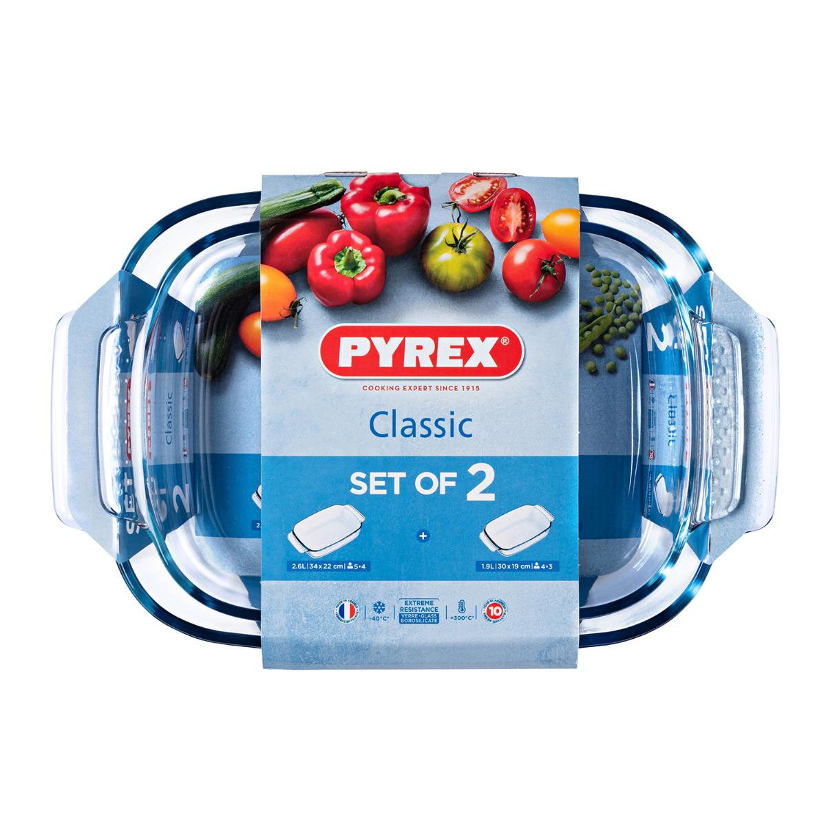 PYREX Classic - Set de 2 Fuentes Rectangulares en Vidrio Boro, Apto ...