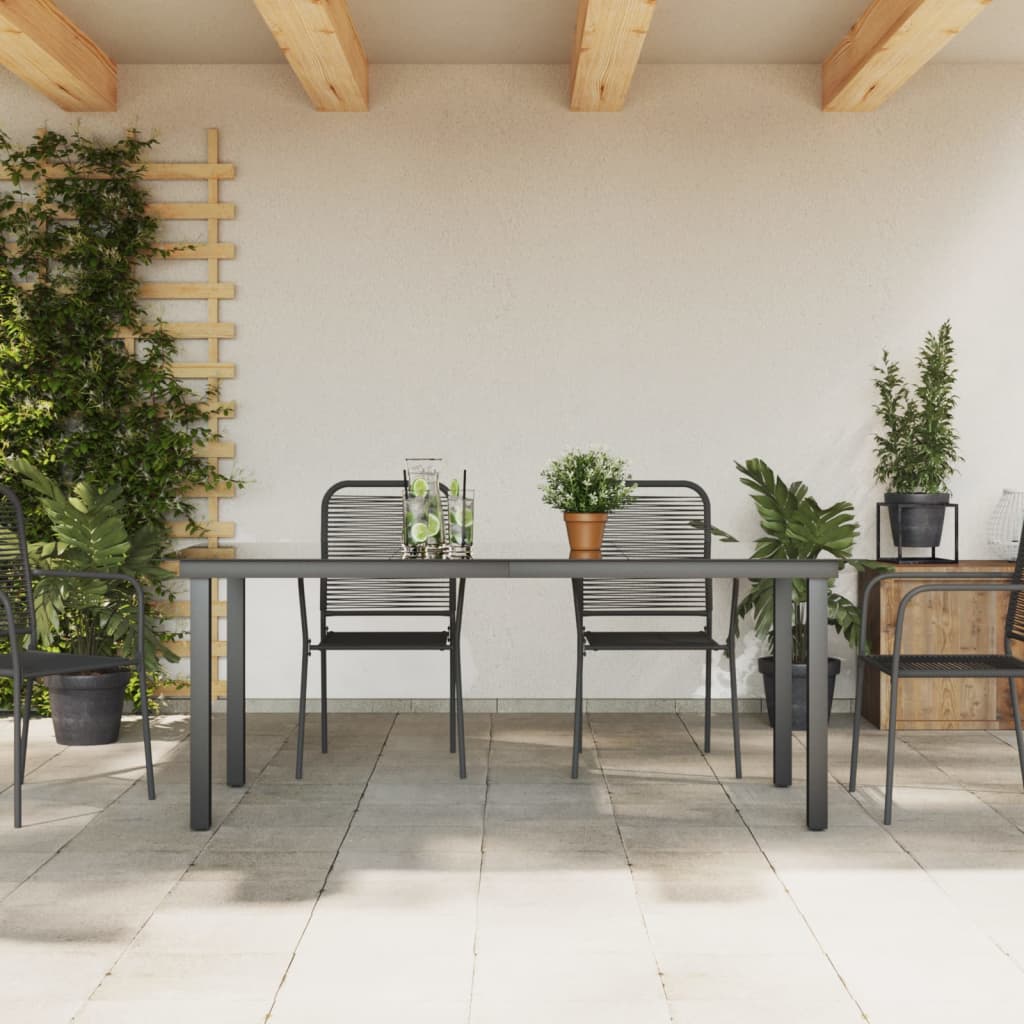 Table de jardin | Table de patio | Table d'extérieur Noir 190 x 90 x 74 ...