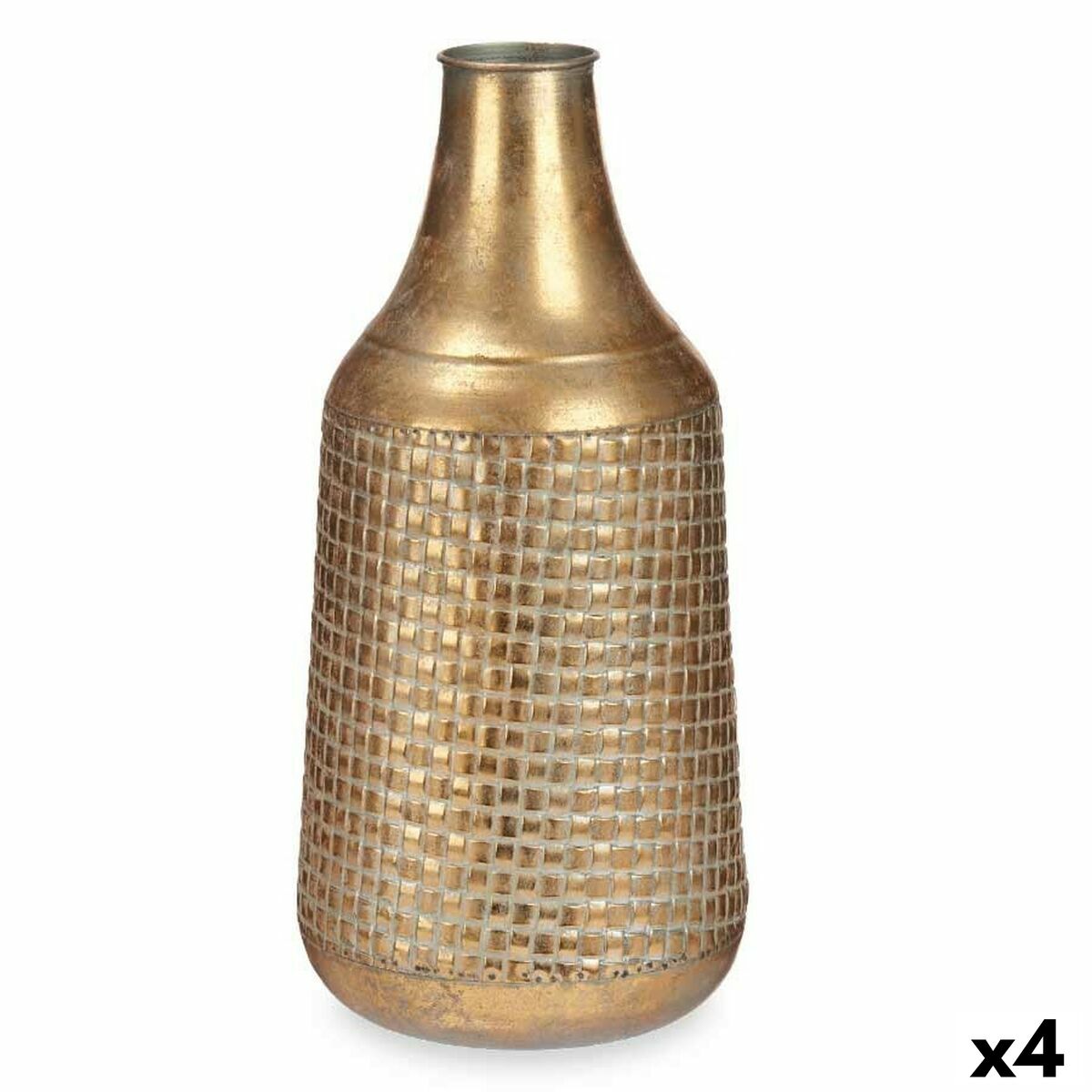 Vase Doré Métal 21 x 44 x 21 cm (4 Unités) Avec relief | Leroy Merlin