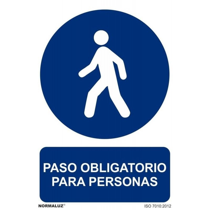 CARTEL PVC 21* 30 PASO OBLIGATORIO PERSONAS | Leroy Merlin