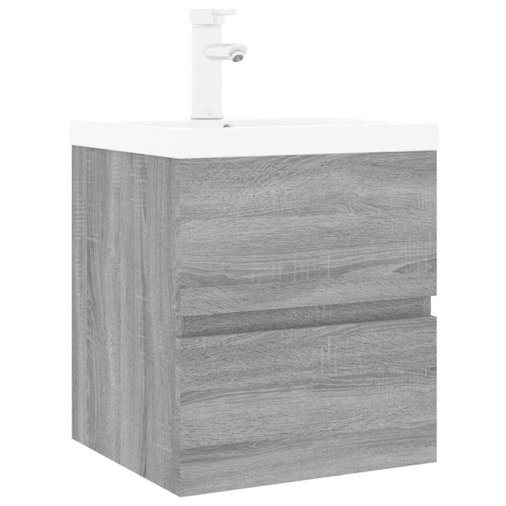 Mueble lavabo con lavabo integrado 41 x 38,5 x 45 cm madera contrachapada gris 02_0006877 ...