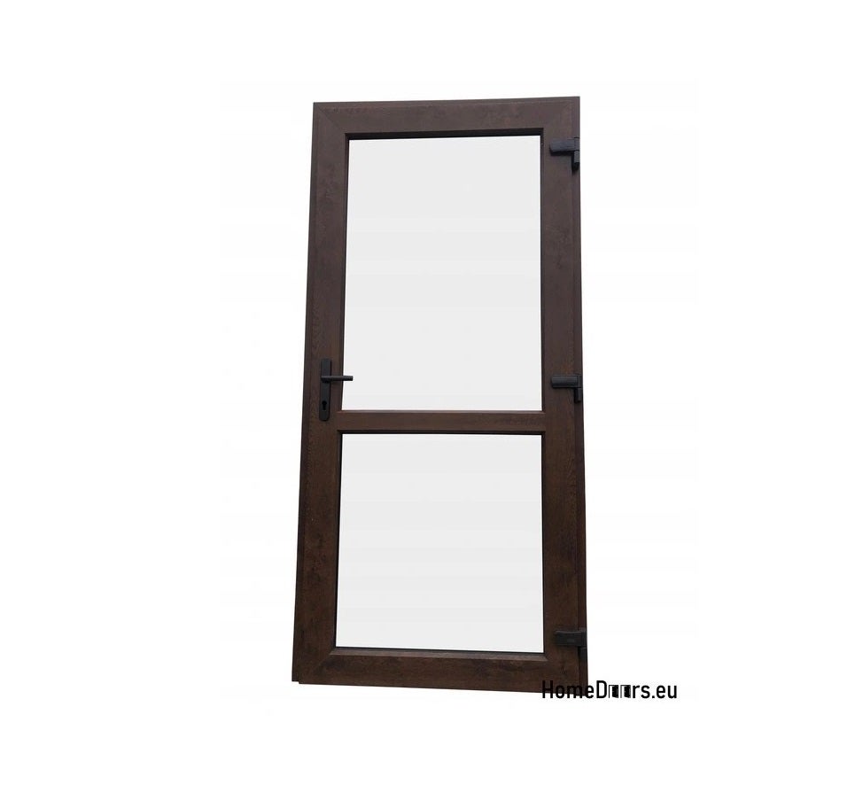 Portes extérieures en PVC pour magasins 100/210 noyer DROITE | Leroy Merlin