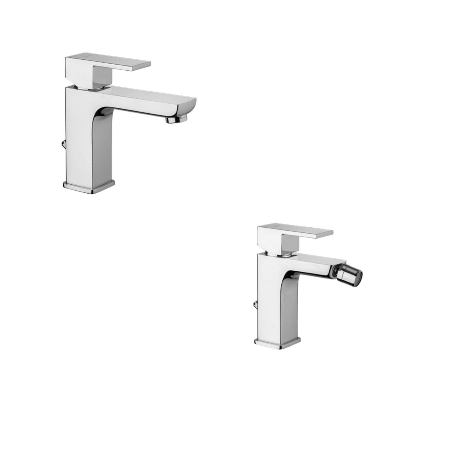 Kit miscelatori lavabo+bidet in ottone cromato serie square Keller Taps ...