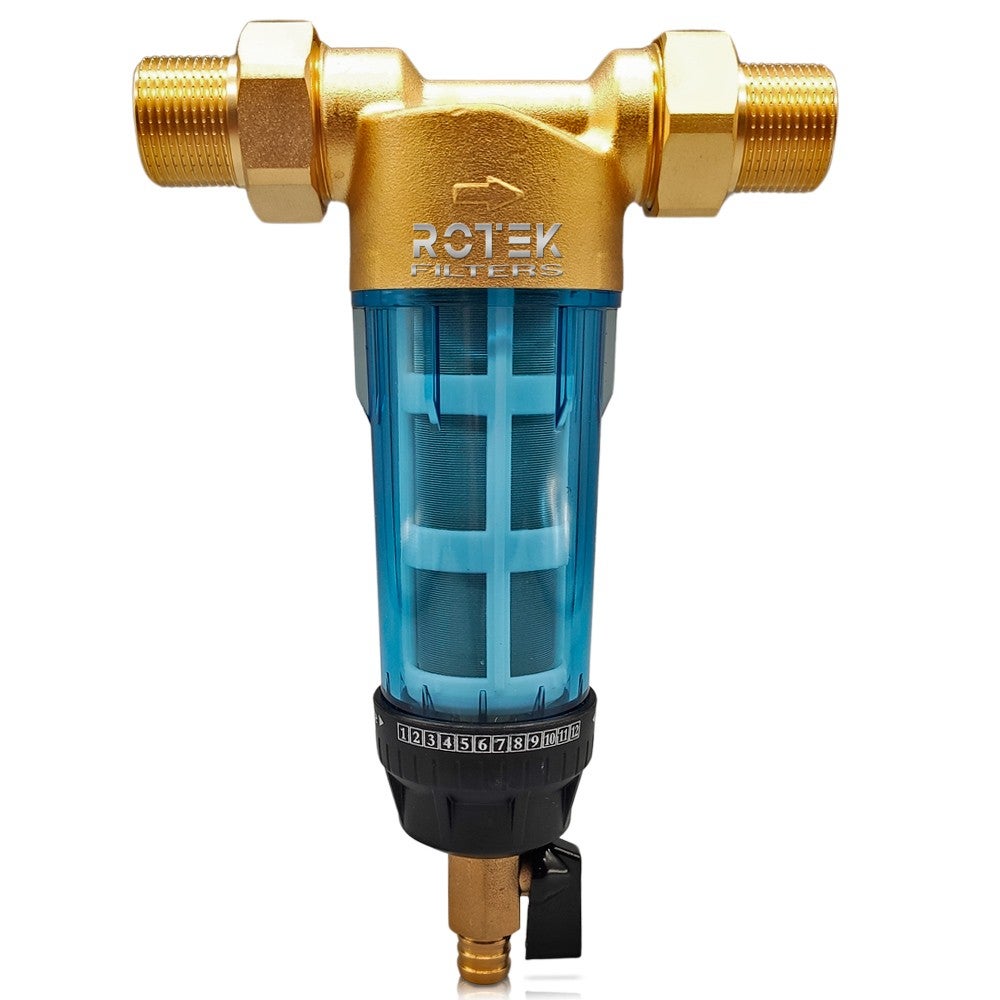 Filtro acqua in ottone con rete autopulente in acciaio inossidabile ...