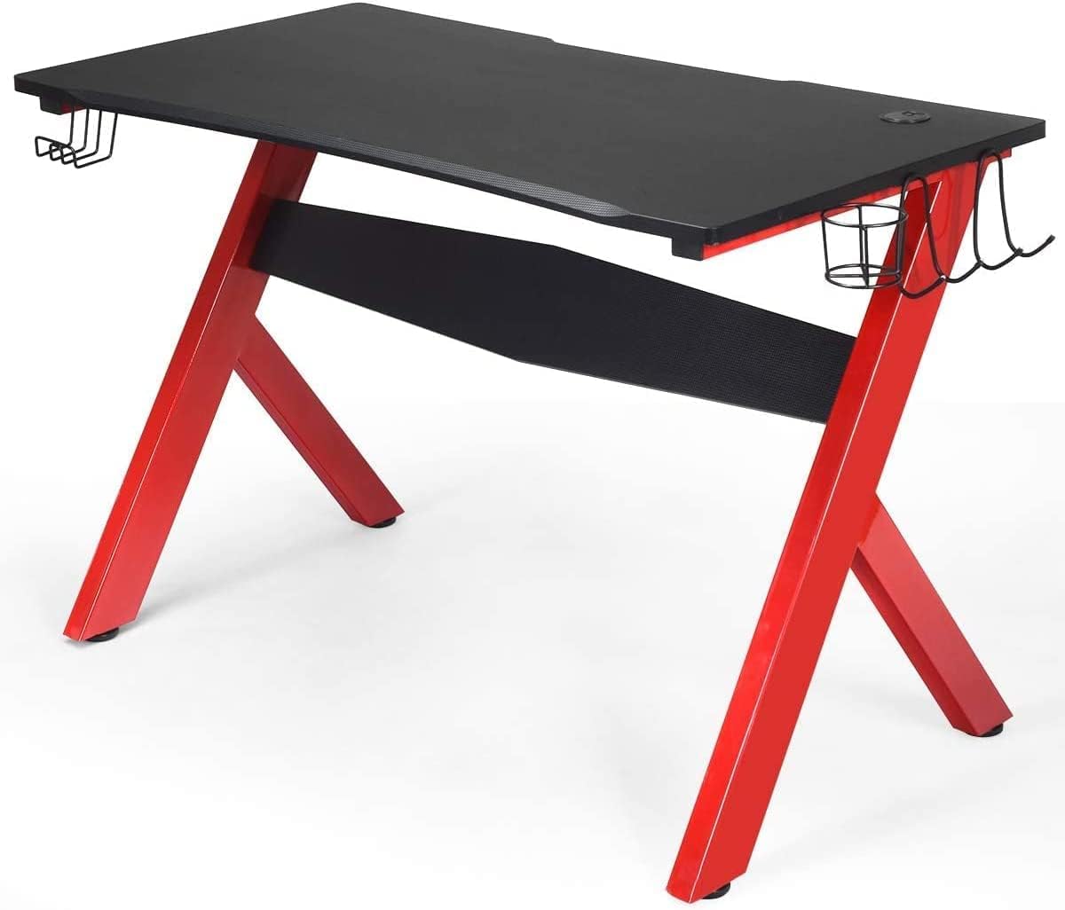 Bureau Gaming en Forme R, Table de Jeu 115 x 60 x 76 cm, Bureau d ...