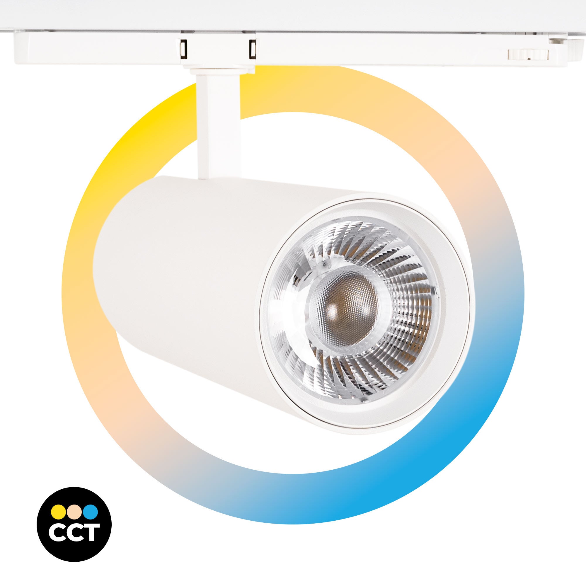 Projecteur LED pour rail triphasé 36W - CCT - dimmable TRIAC - CRI90 ...