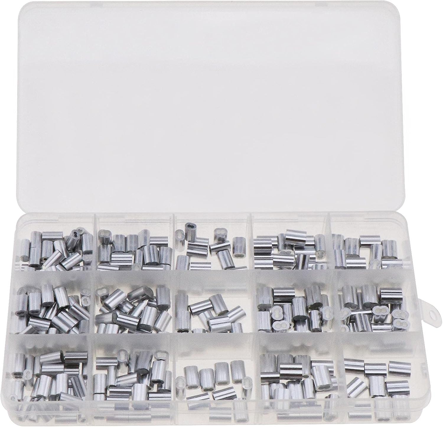 300pcs Clips de Manchons en Aluminium avec Doubles Trous pour Câble 1 ...