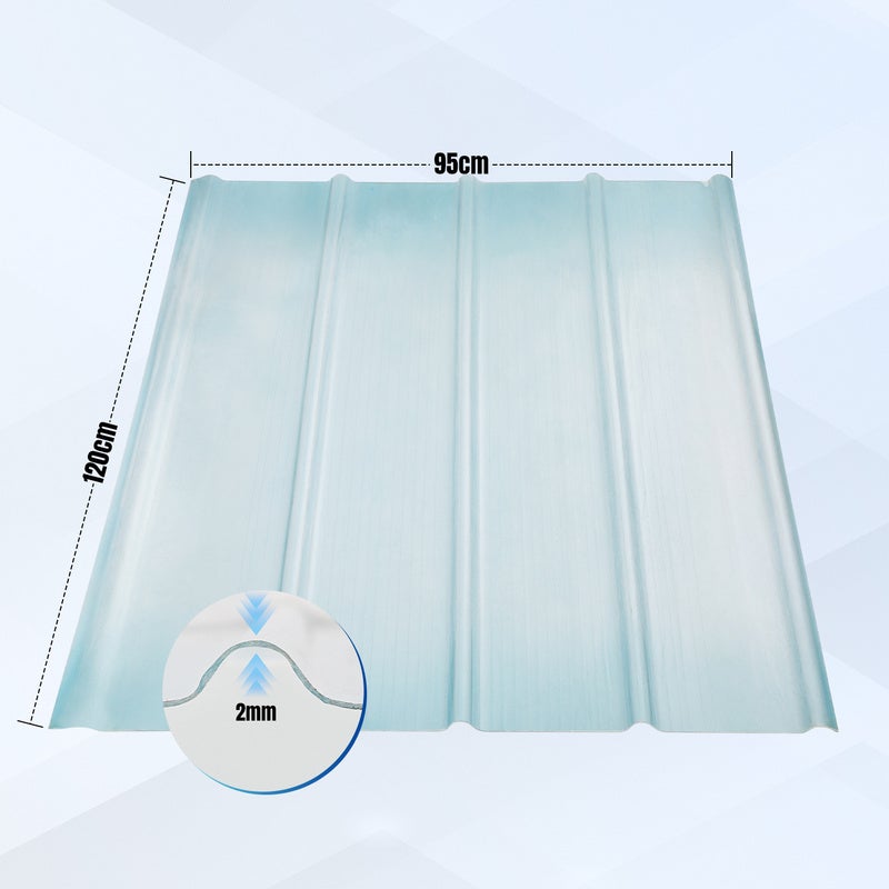 Plaque polyester ondulée toit translucide, L: 1.2m - l: 90 cm, Ep.2 mm ...