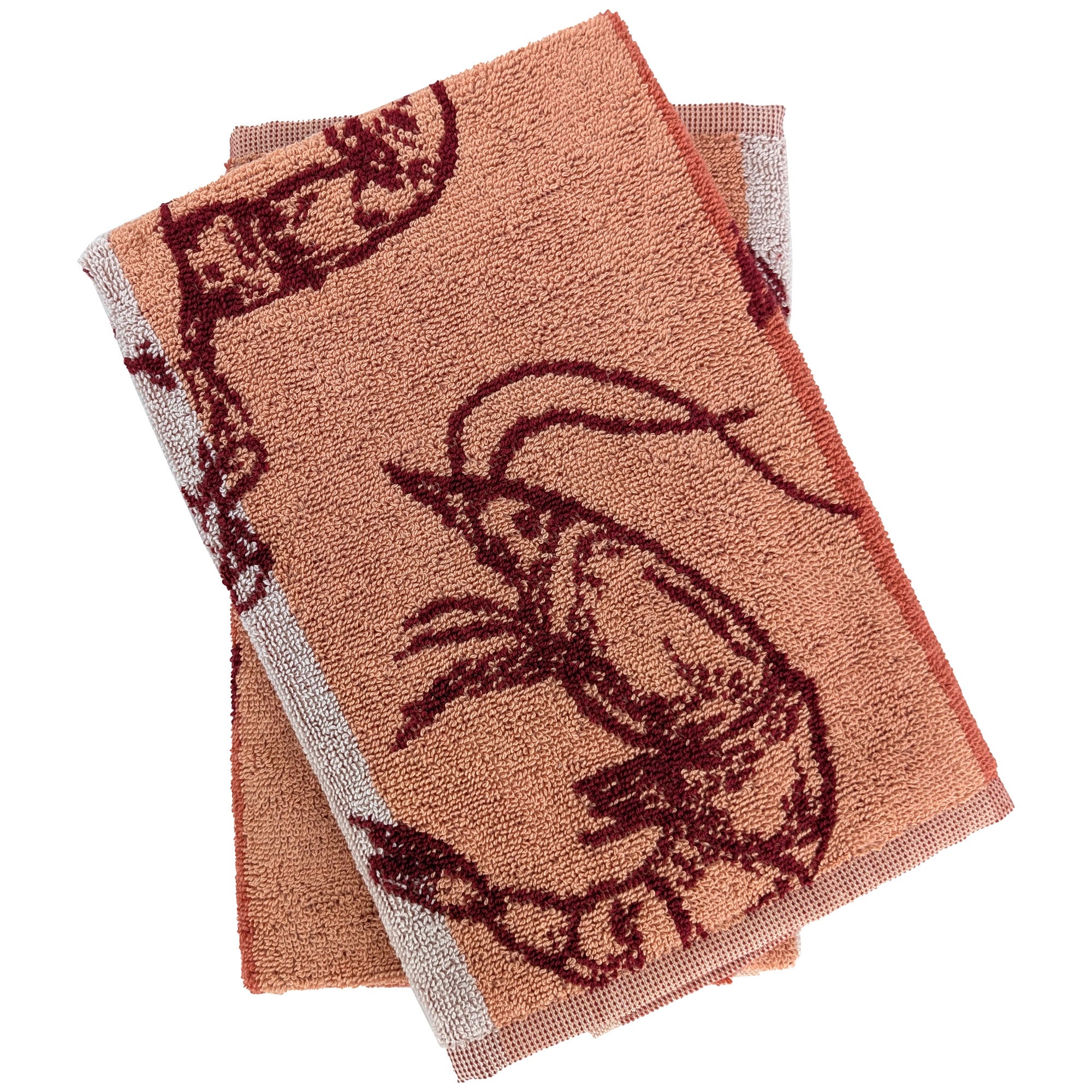 Lot de 2 torchons de cuisine 50x50 cm coton ATLANTIC motif écrevisse ...