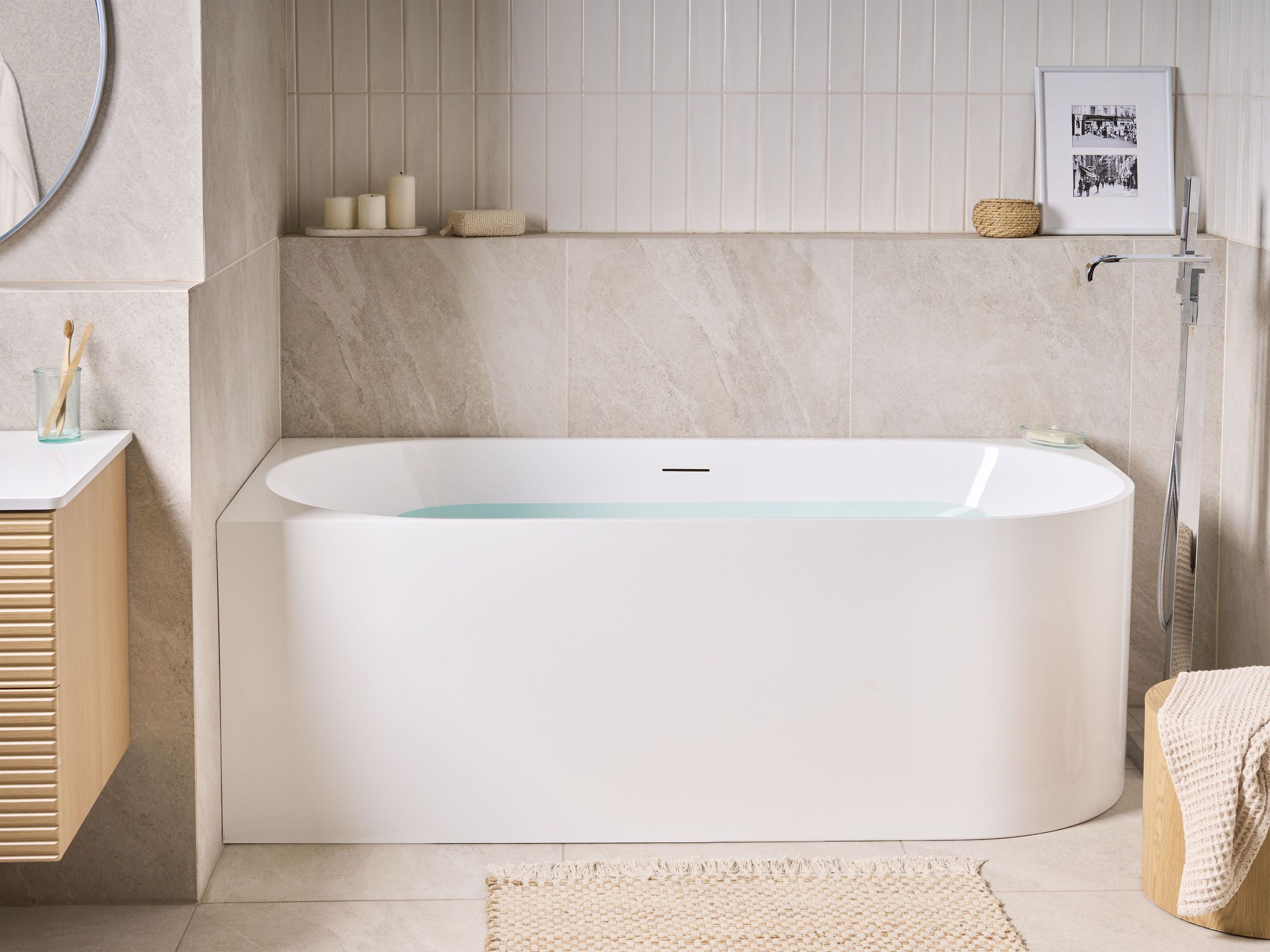 Bañera esquinera PORTINHO Derecha 170 x 80 cm Blanco | Leroy Merlin