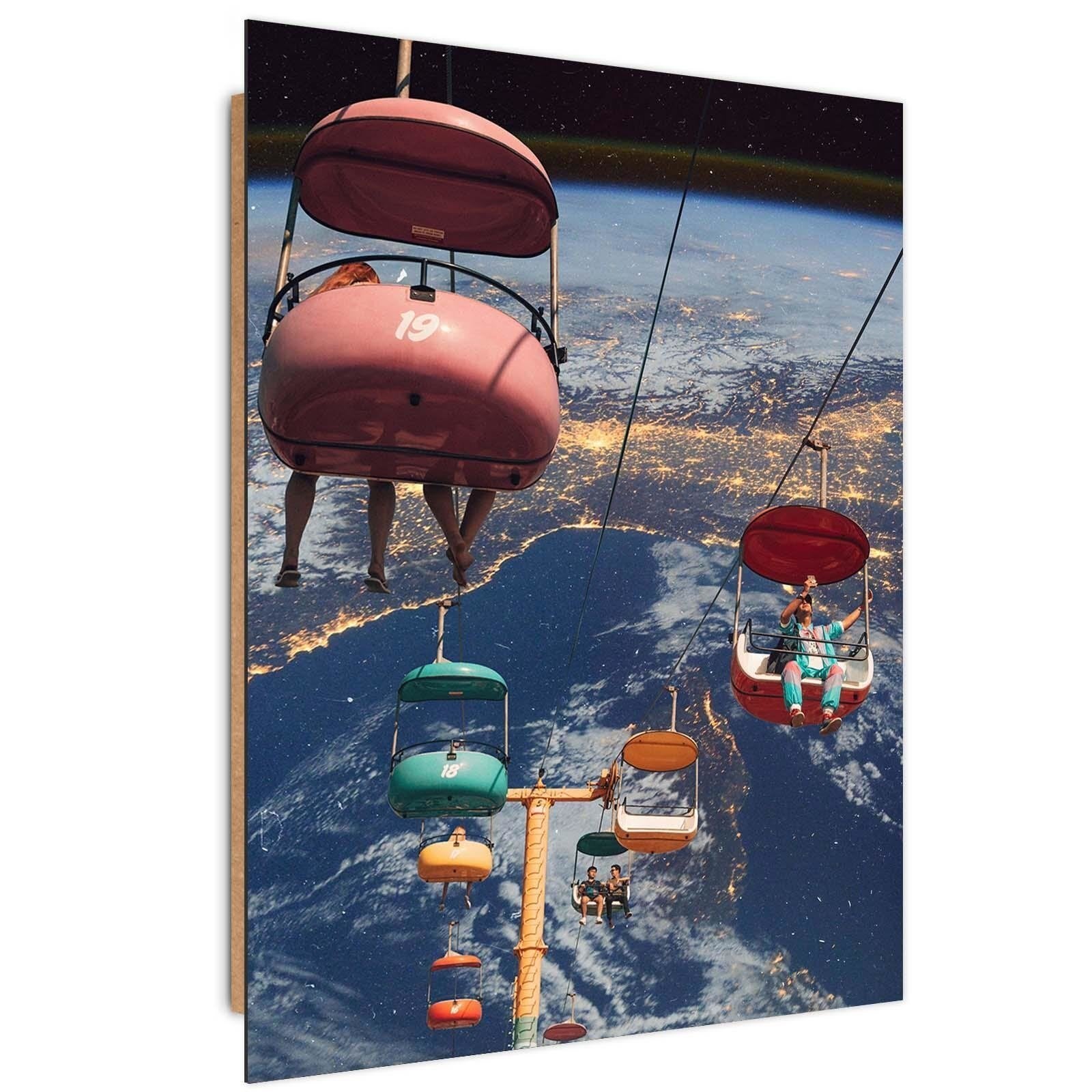 Tableau balade dans l'espace bois - 70 x 100 cm | Leroy Merlin