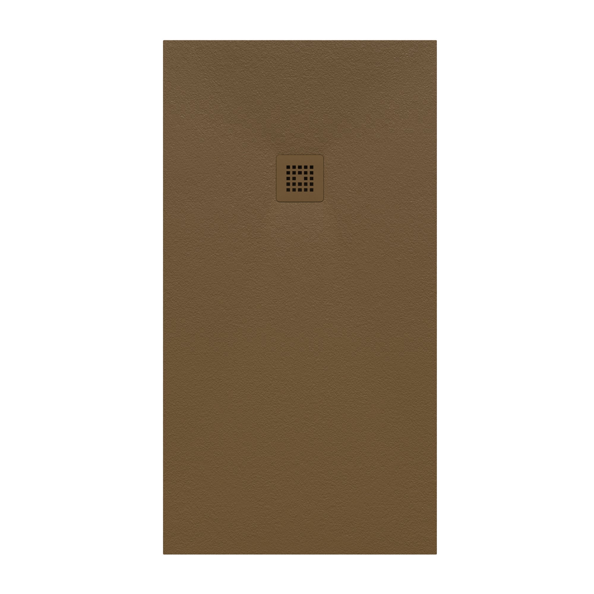 Plato ducha resina CLOE Pardo Oliva RAL 8008 con textura pizarra ...