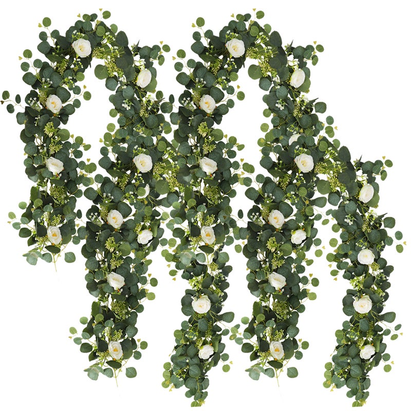 Rotin d'eucalyptus de vigne simulé 4 pièces, rotin décoratif de plante ...