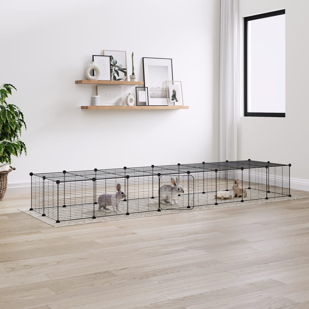 Maison Exclusive - Cage animaux de compagnie à 36 panneaux et porte ...