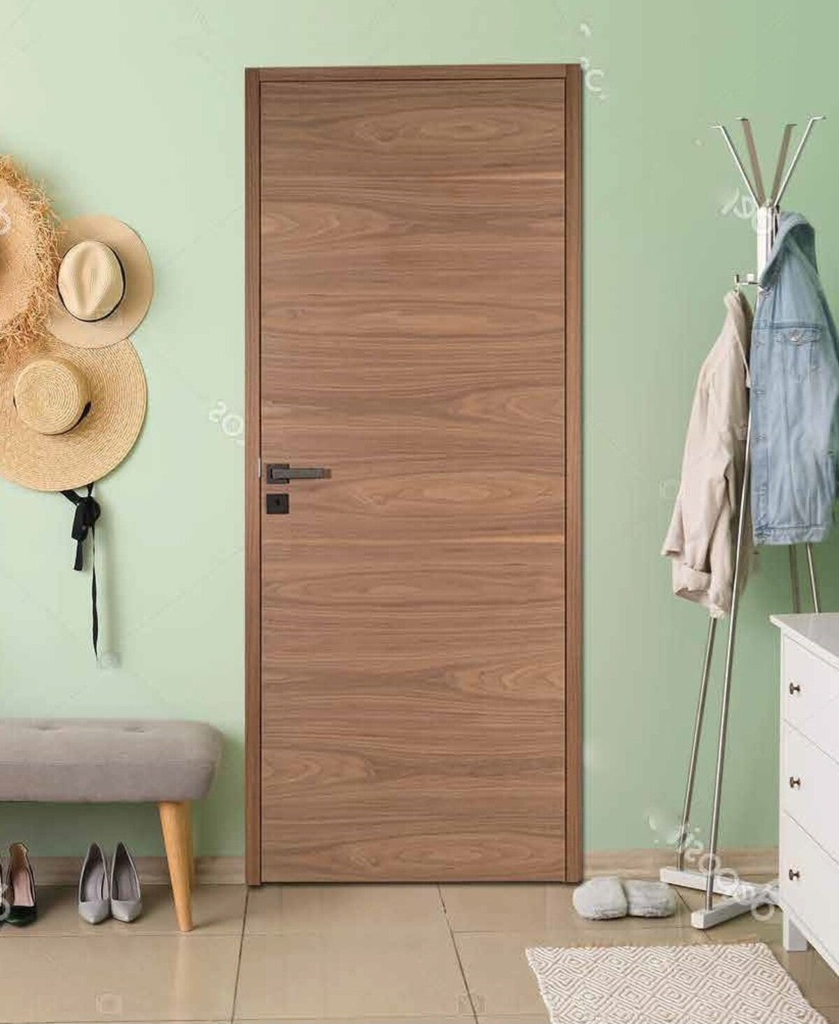 Bloc porte isoplane INDUS bois noyer 2040 x 930 droite | Leroy Merlin