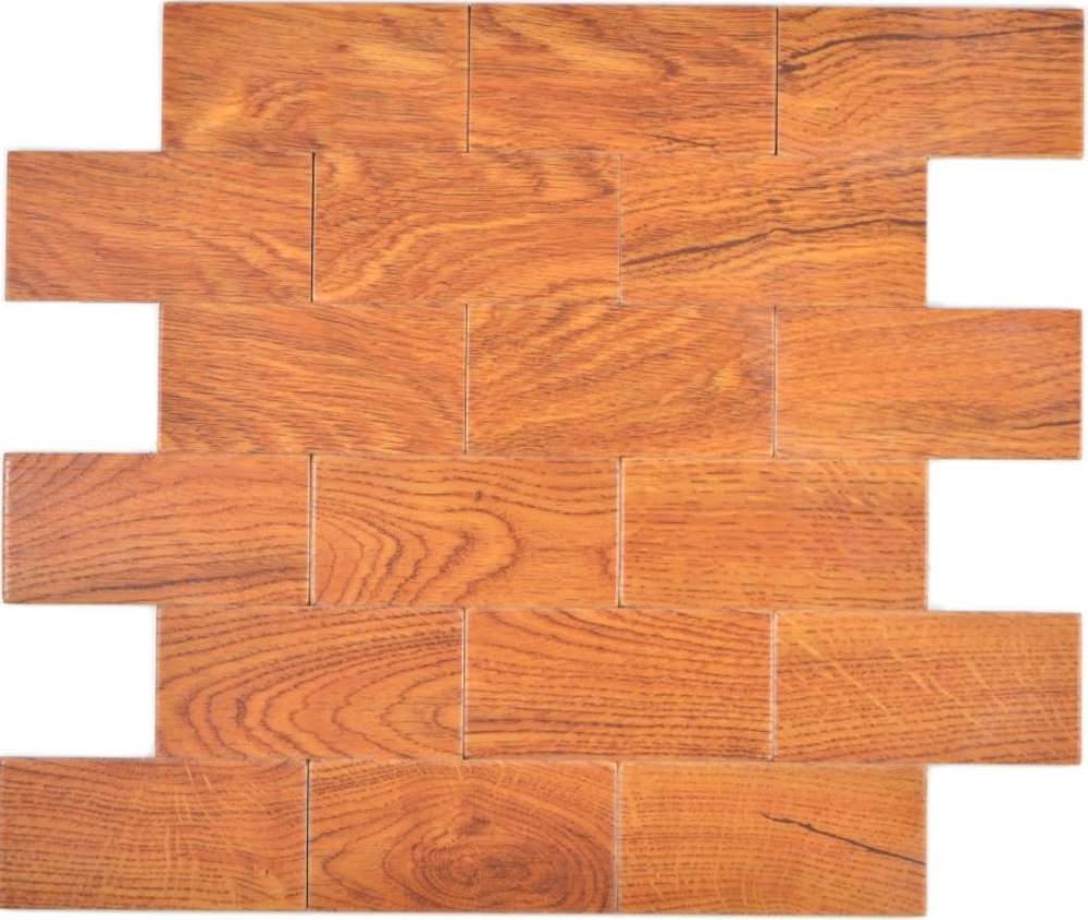 Mosaico de vinilo autoadhesivo rectangular efecto madera de roble ...