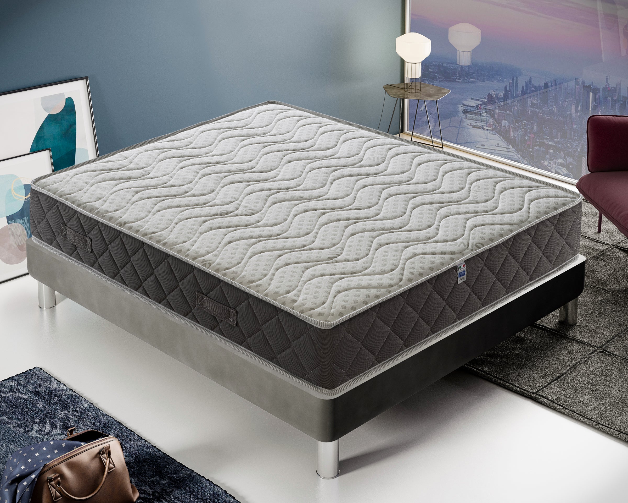 MaterassieDoghe - Matelas 150x200 à mémoire de forme - 11 zones de confort - Housse Silver Safe ...