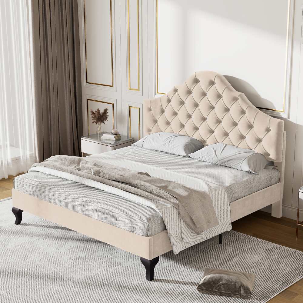 Lit Capitonn Velours 140x190