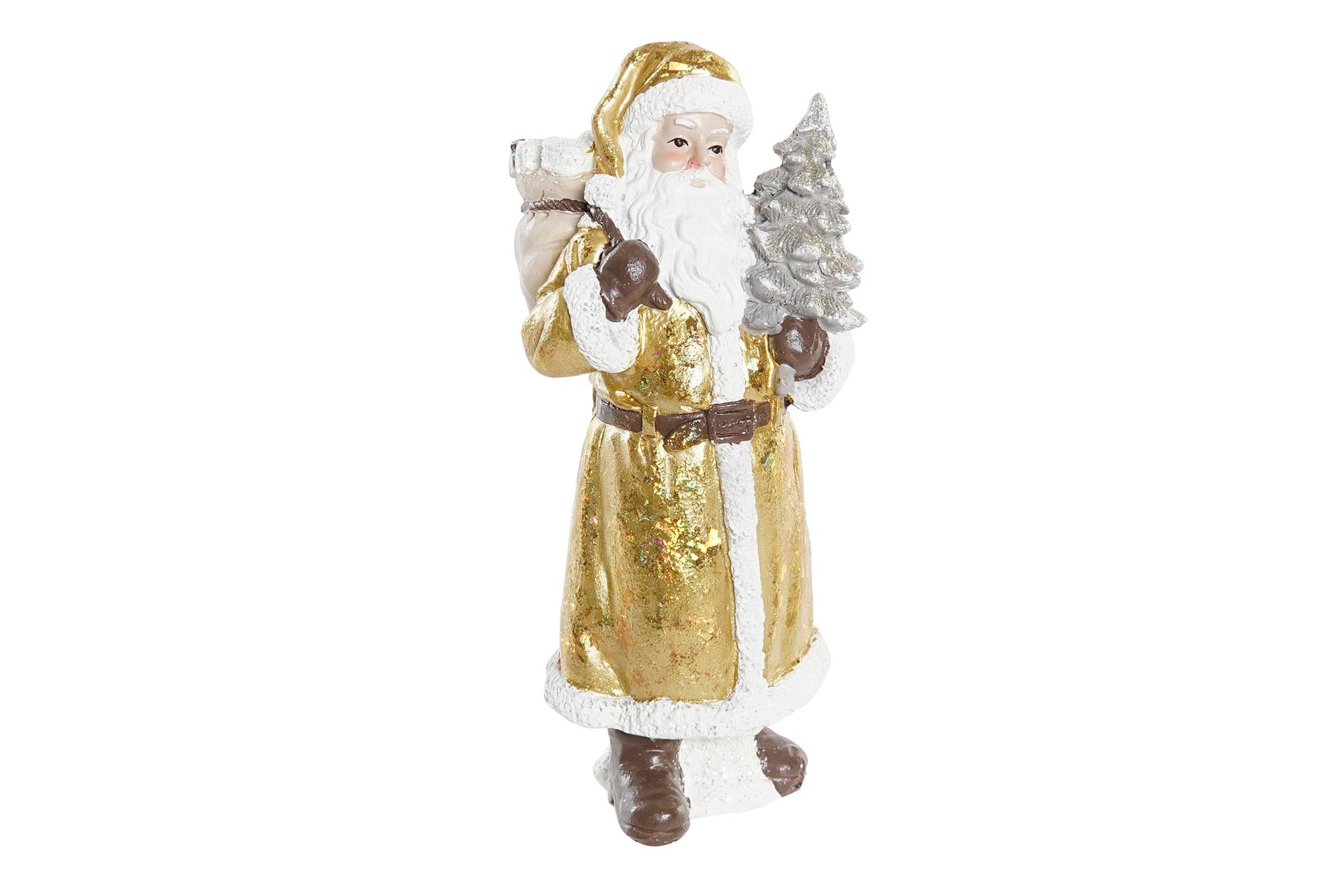 PACK DE 4 FIGURA RESINA 8X8X18 SANTA DORADO | Leroy Merlin