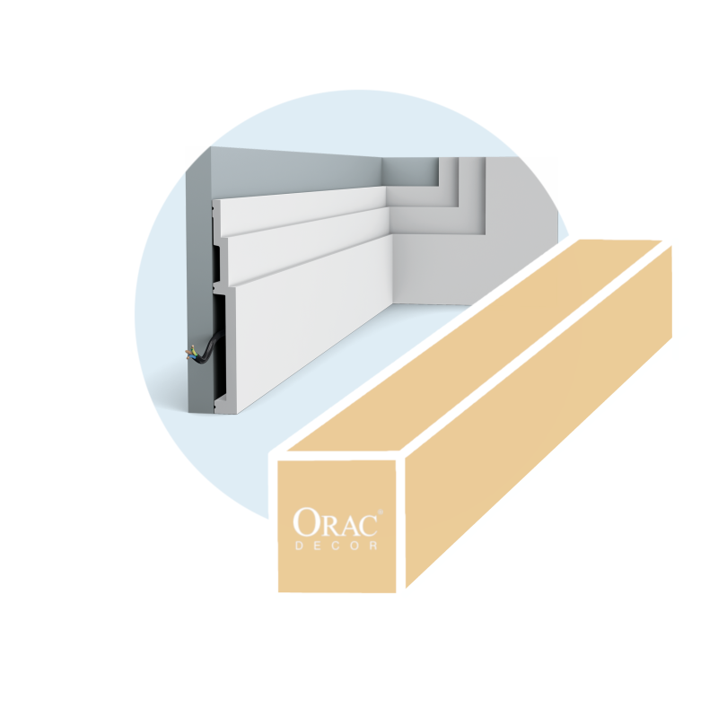 Plinthe pour transition sol/mur - Orac Decor - L200xp2.2xH20cm - Carton ...